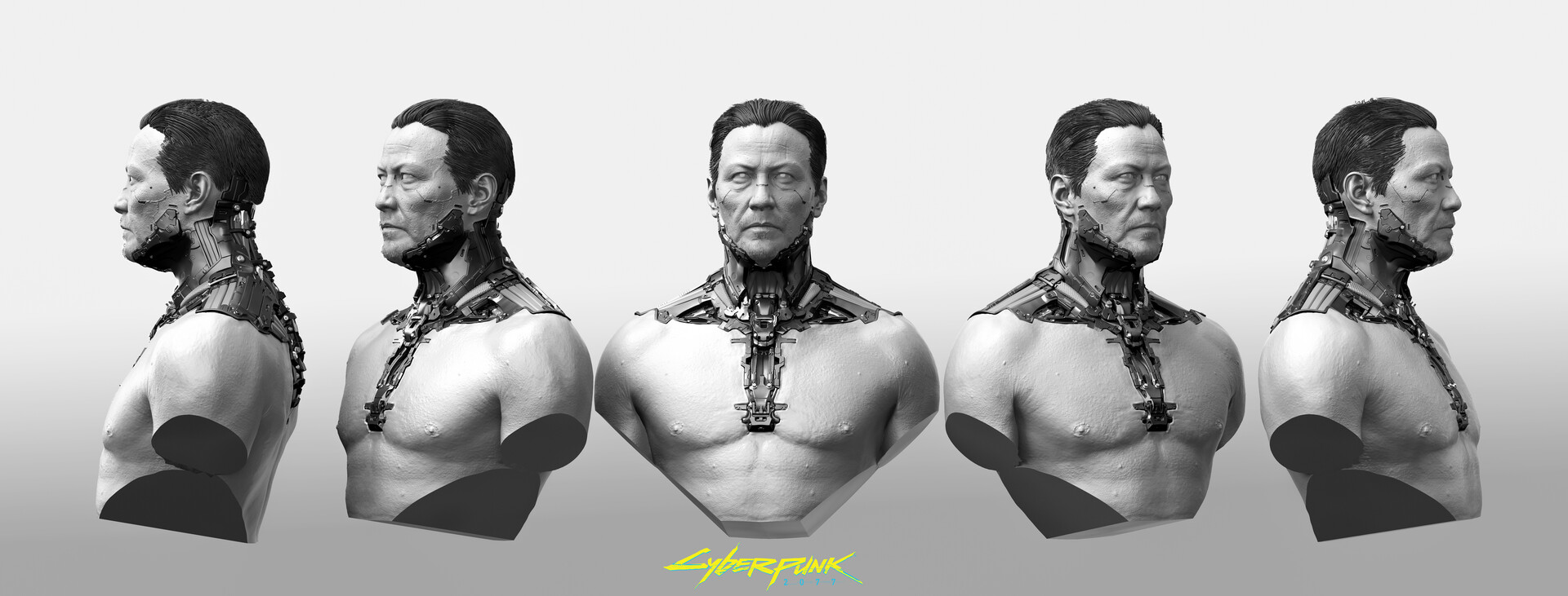 Marcin Klicki - Cyberpunk 2077 - Takemura Cyberware clay renders