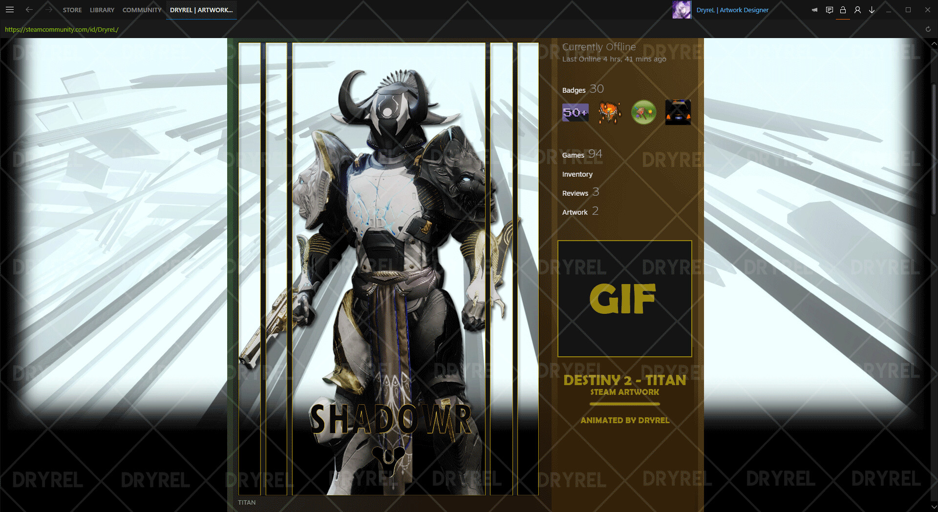 ArtStation - Destiny 2 - Titan | Animated Steam Artwork