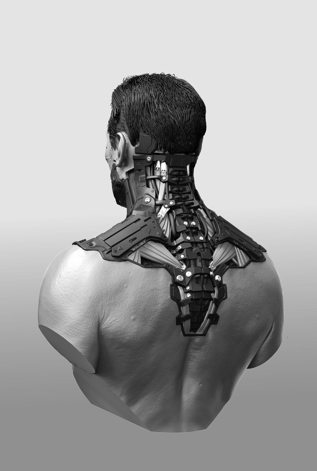 Marcin Klicki - Cyberpunk 2077 - Takemura Cyberware clay renders