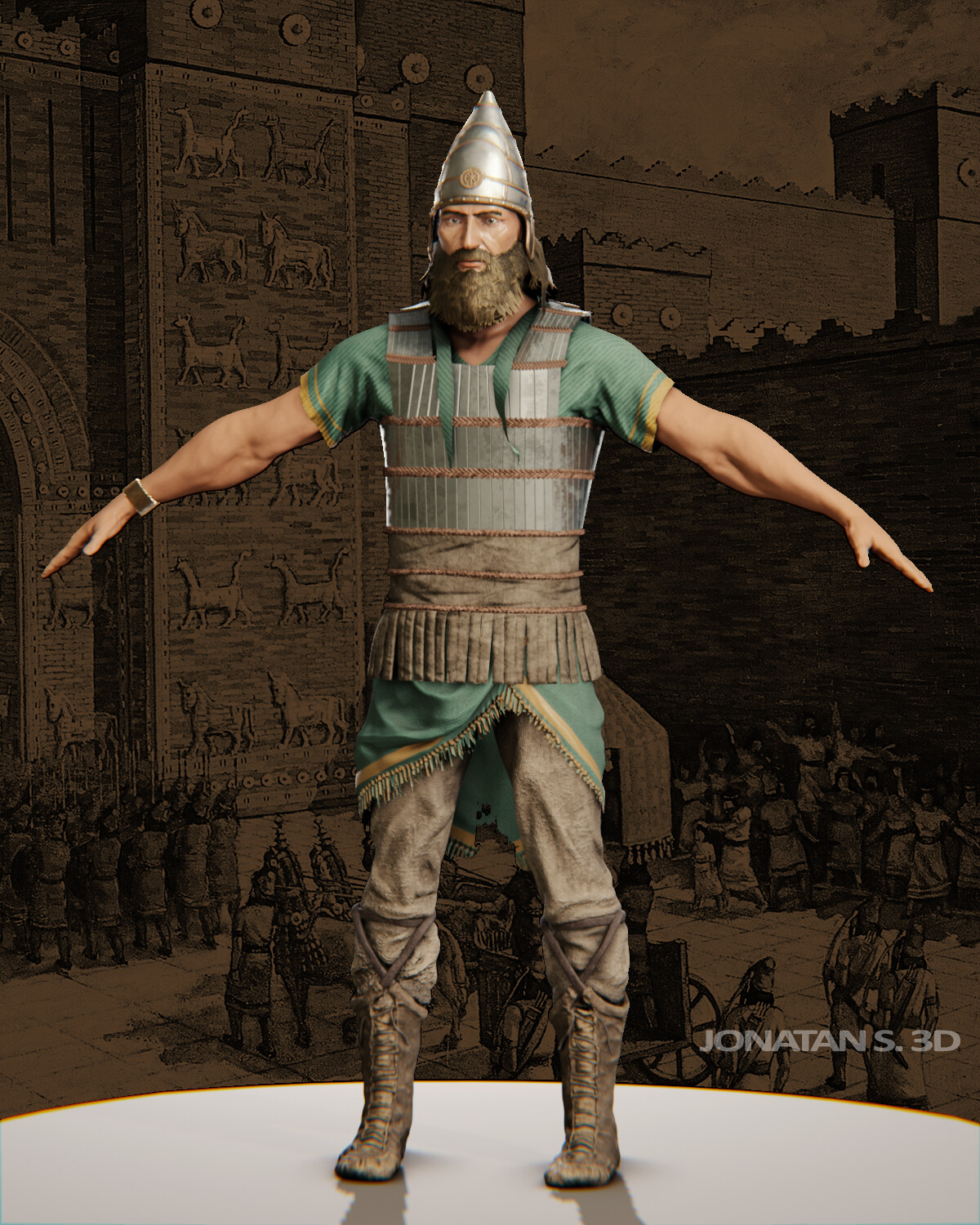 Artstation Game Ready Realtime Assyrian Soldier