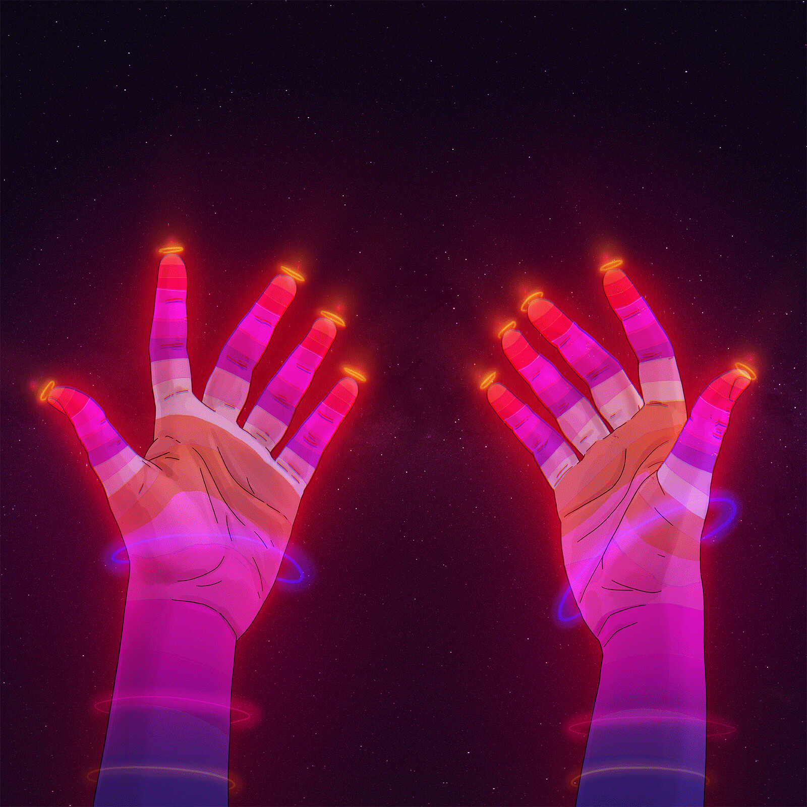 ArtStation - Psychedelic Energy Hands 4 (GIF)