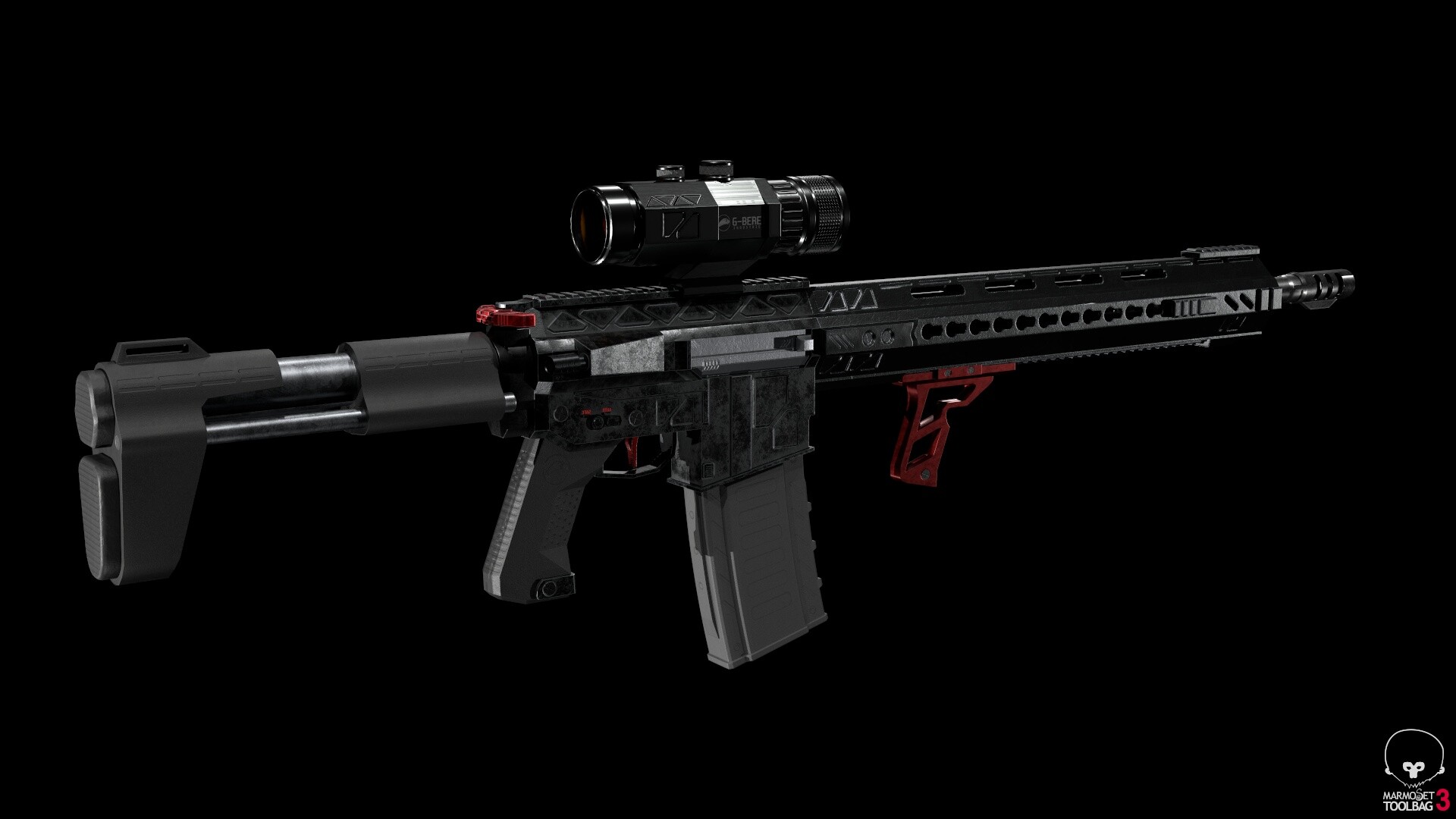 ArtStation - AR-M Assault Rifle Low Poly Model