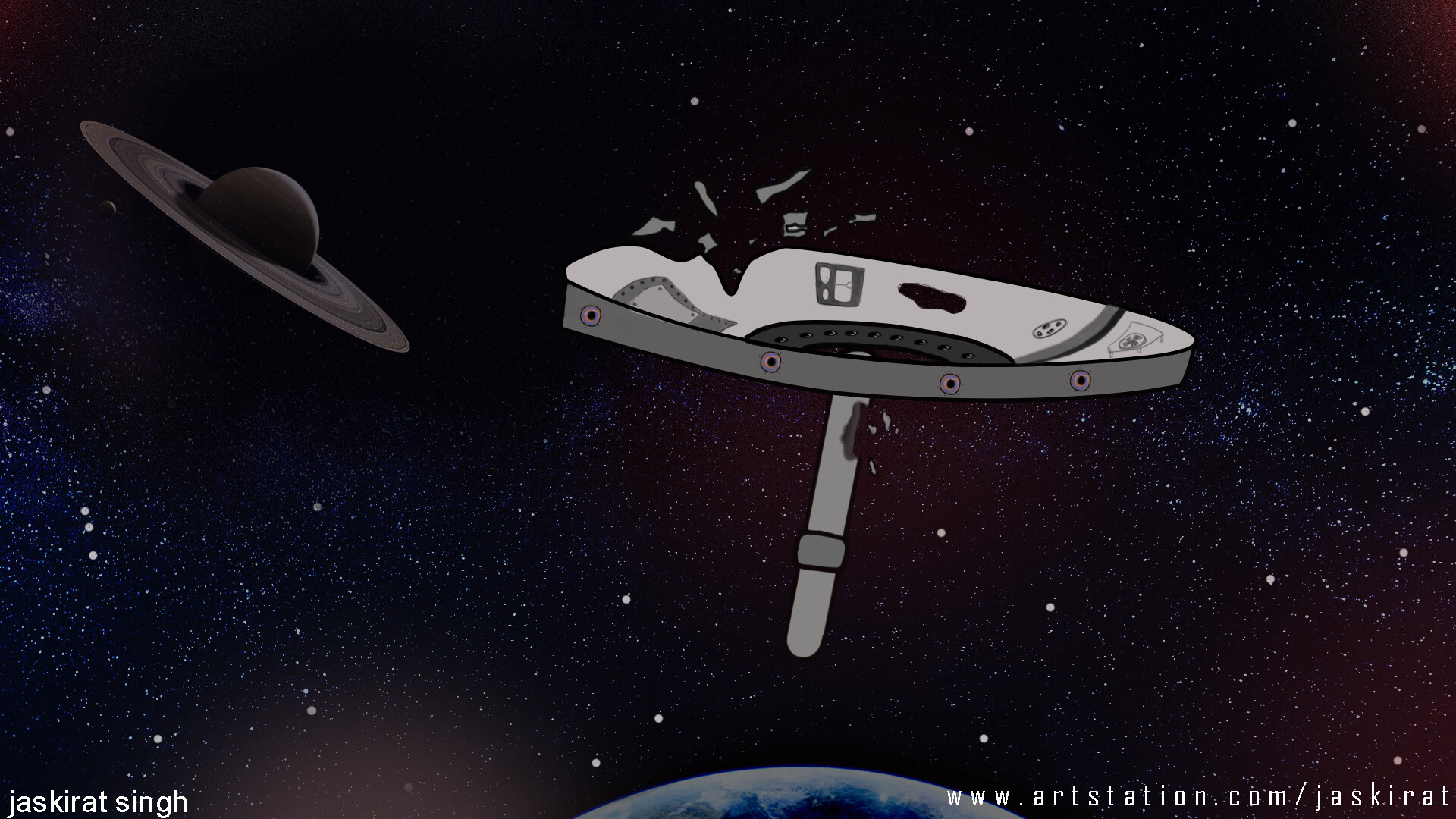 ArtStation - damaged space station