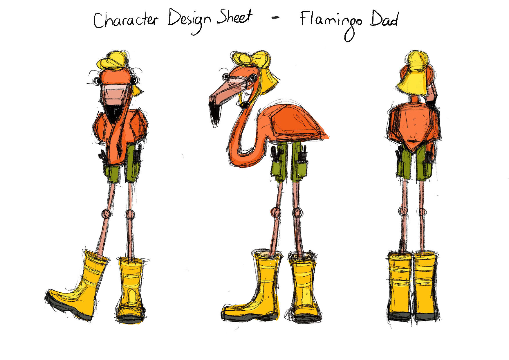 ArtStation - Flamingo Dad Character Design