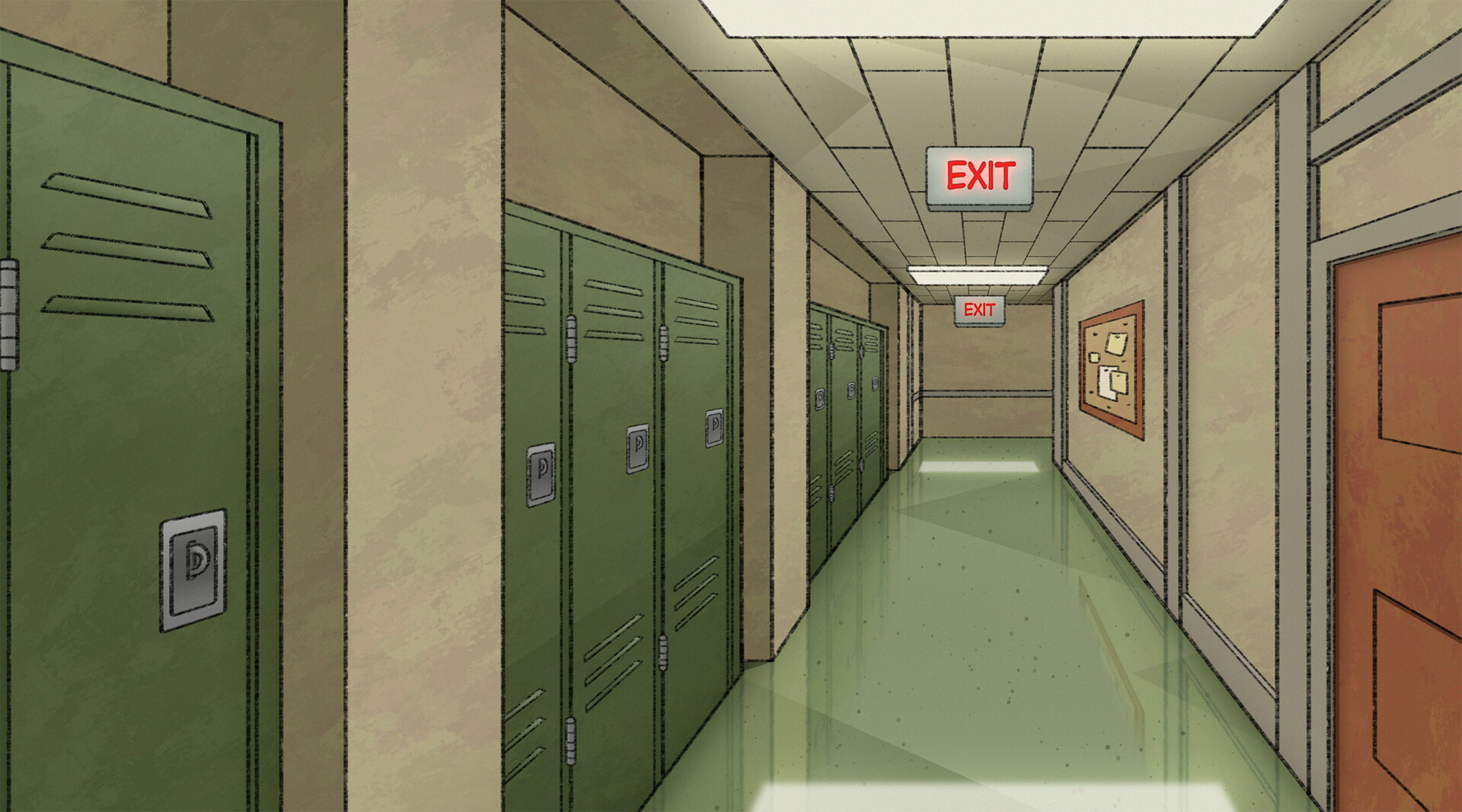 ArtStation - School Hallway