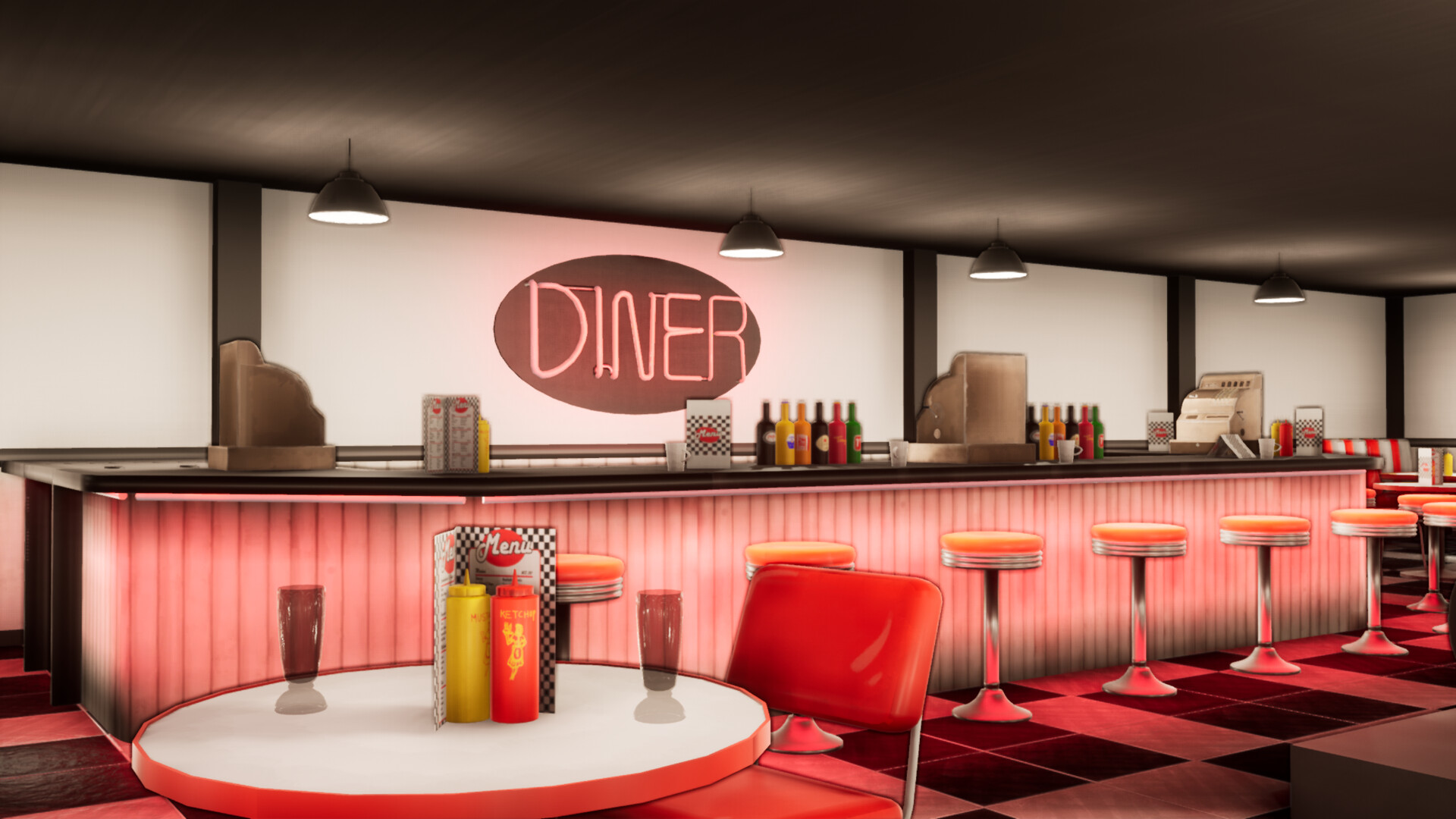ArtStation - Stylized Diner - 2 week project