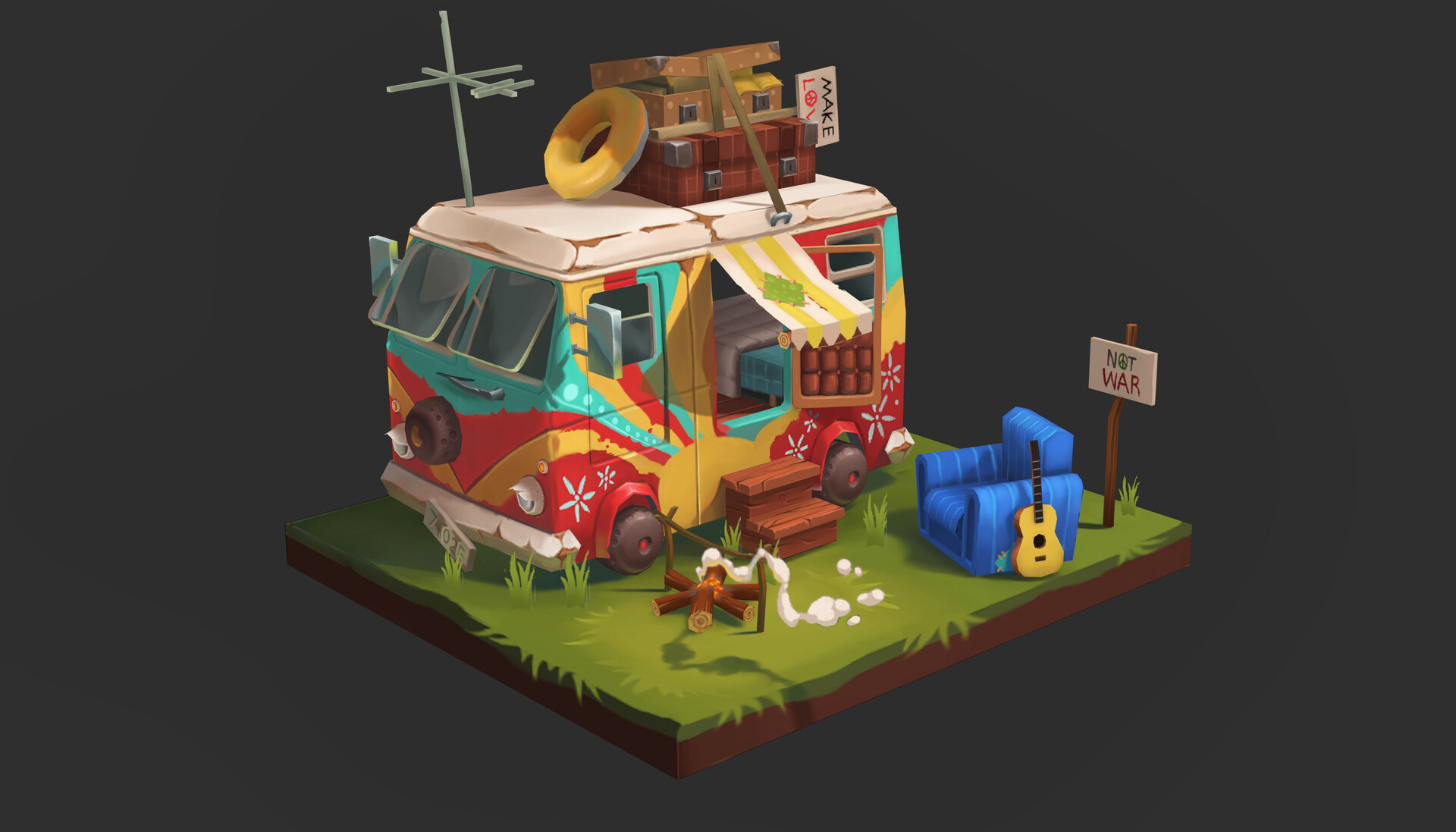 ArtStation - Hand painted car