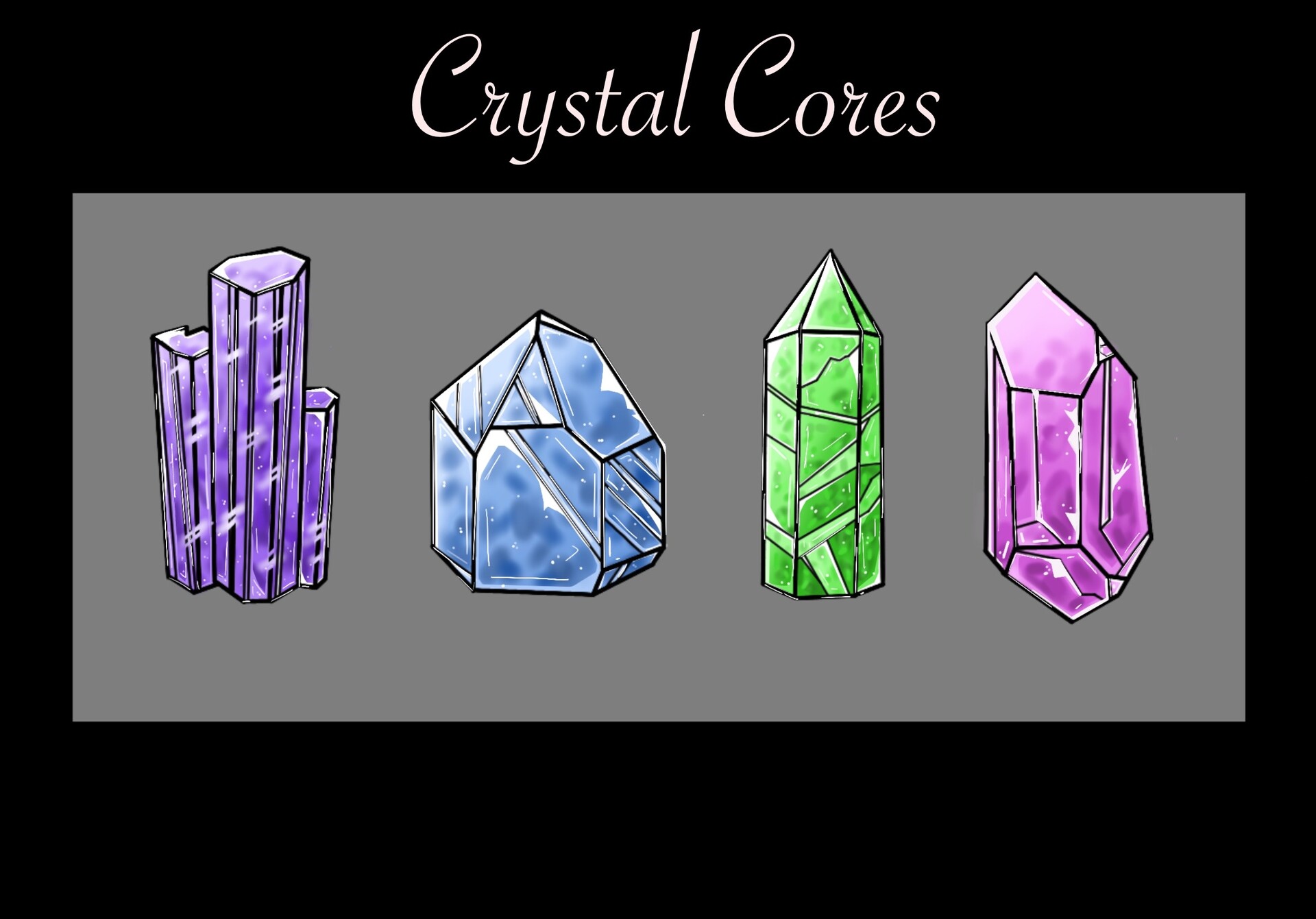 how to draw crystals digital