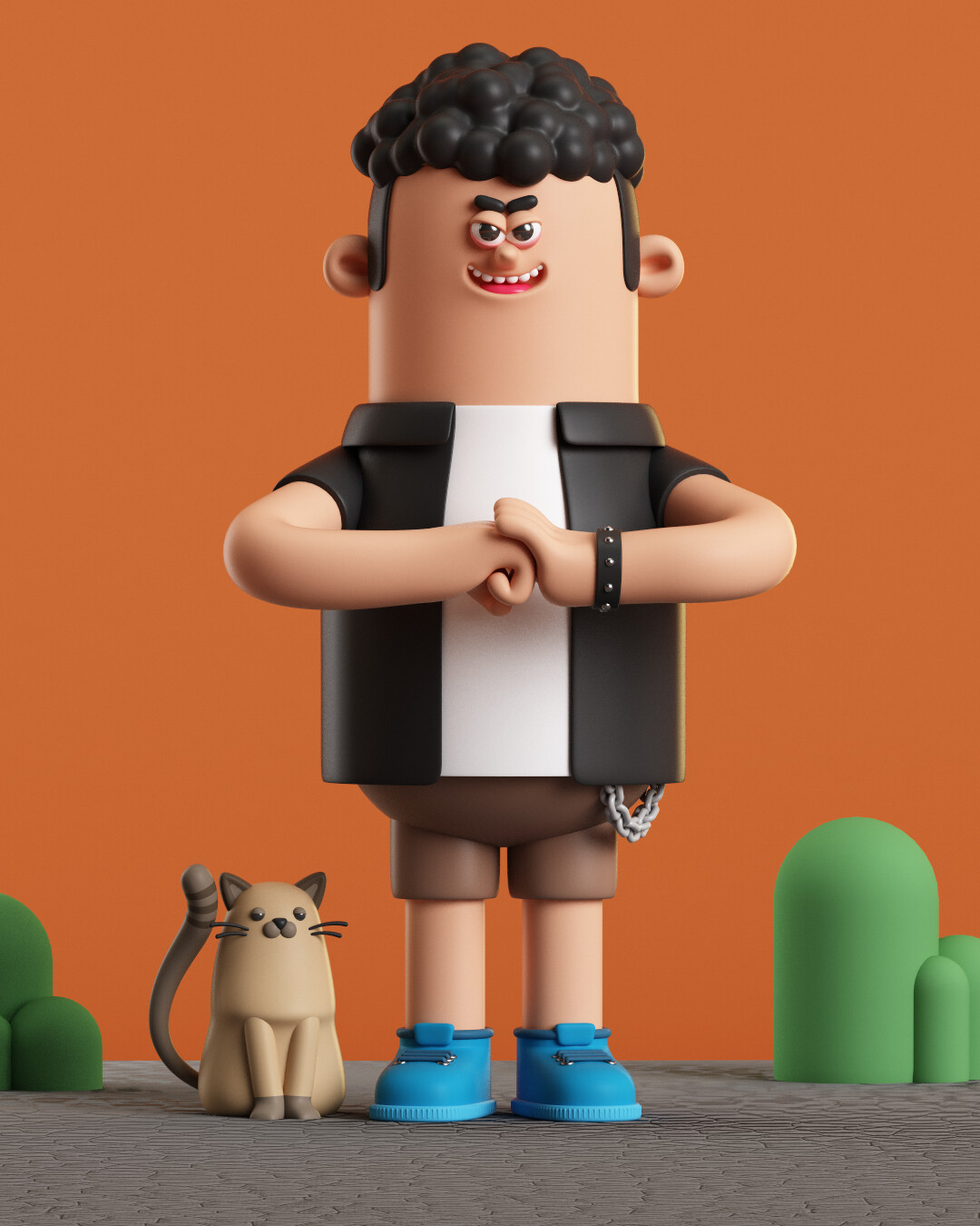 ArtStation - Bad boy & Cat