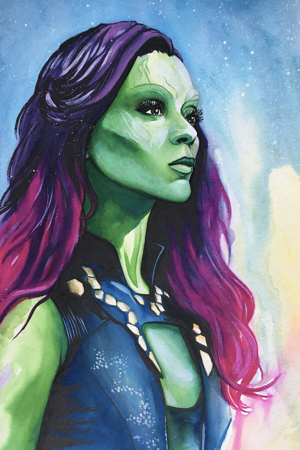 how to draw guardians of the galaxy gamora