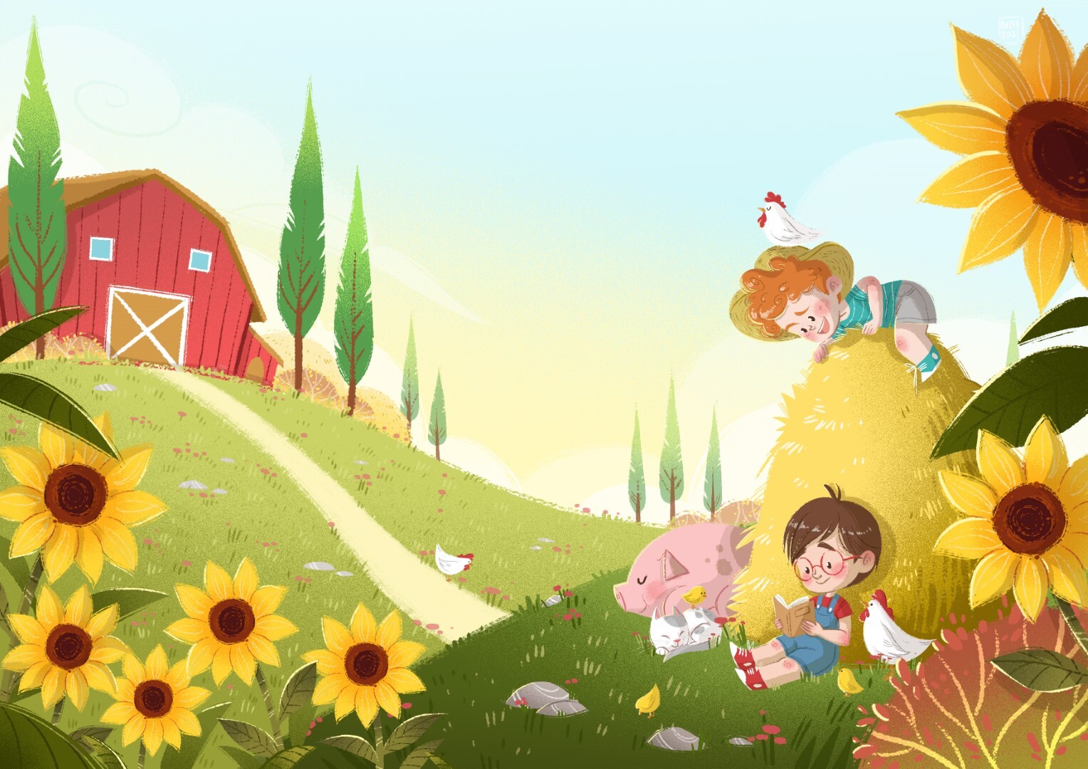 ArtStation - Sunflowers farm