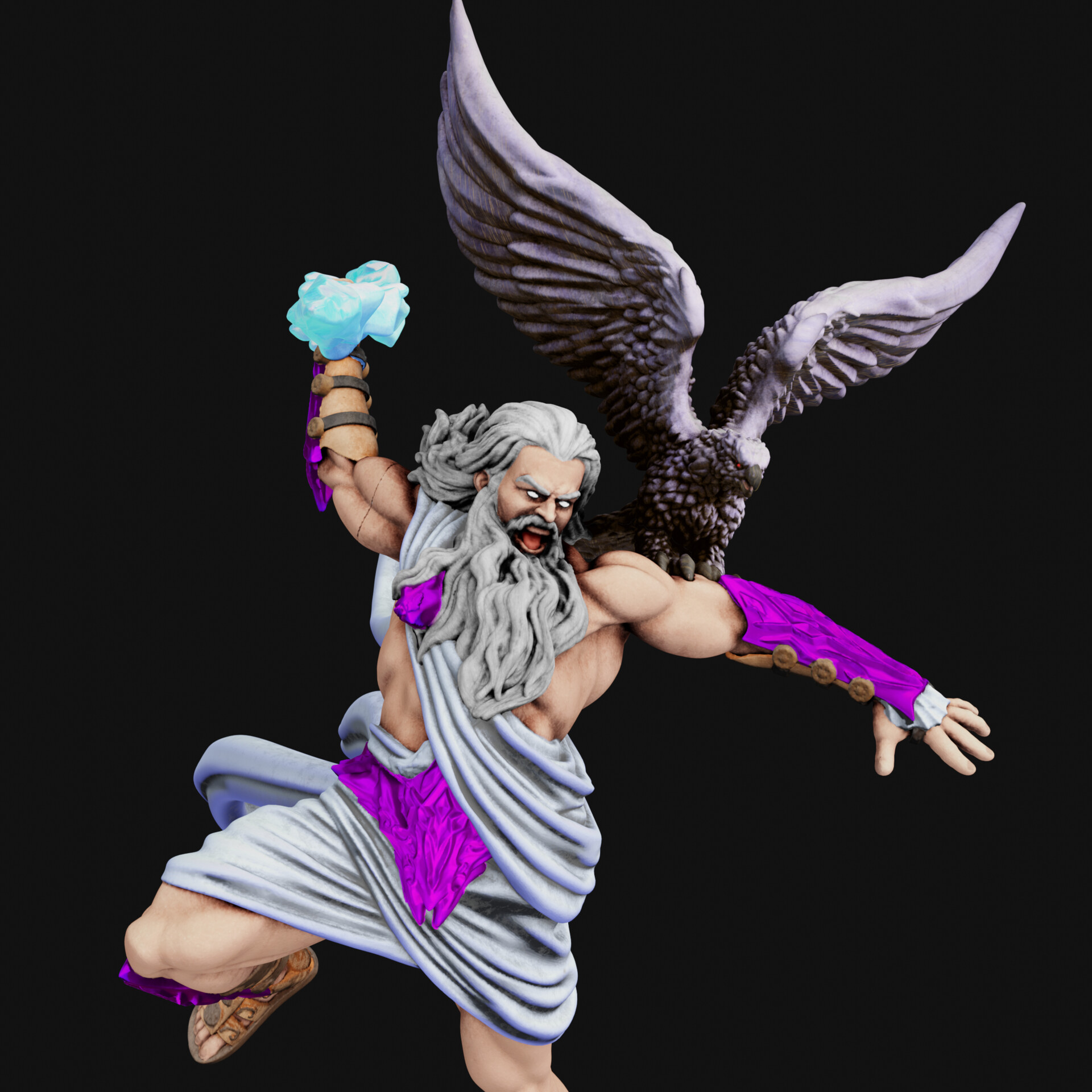 Amin Adukov - Zeus miniature for 3d printing (texturing only.)