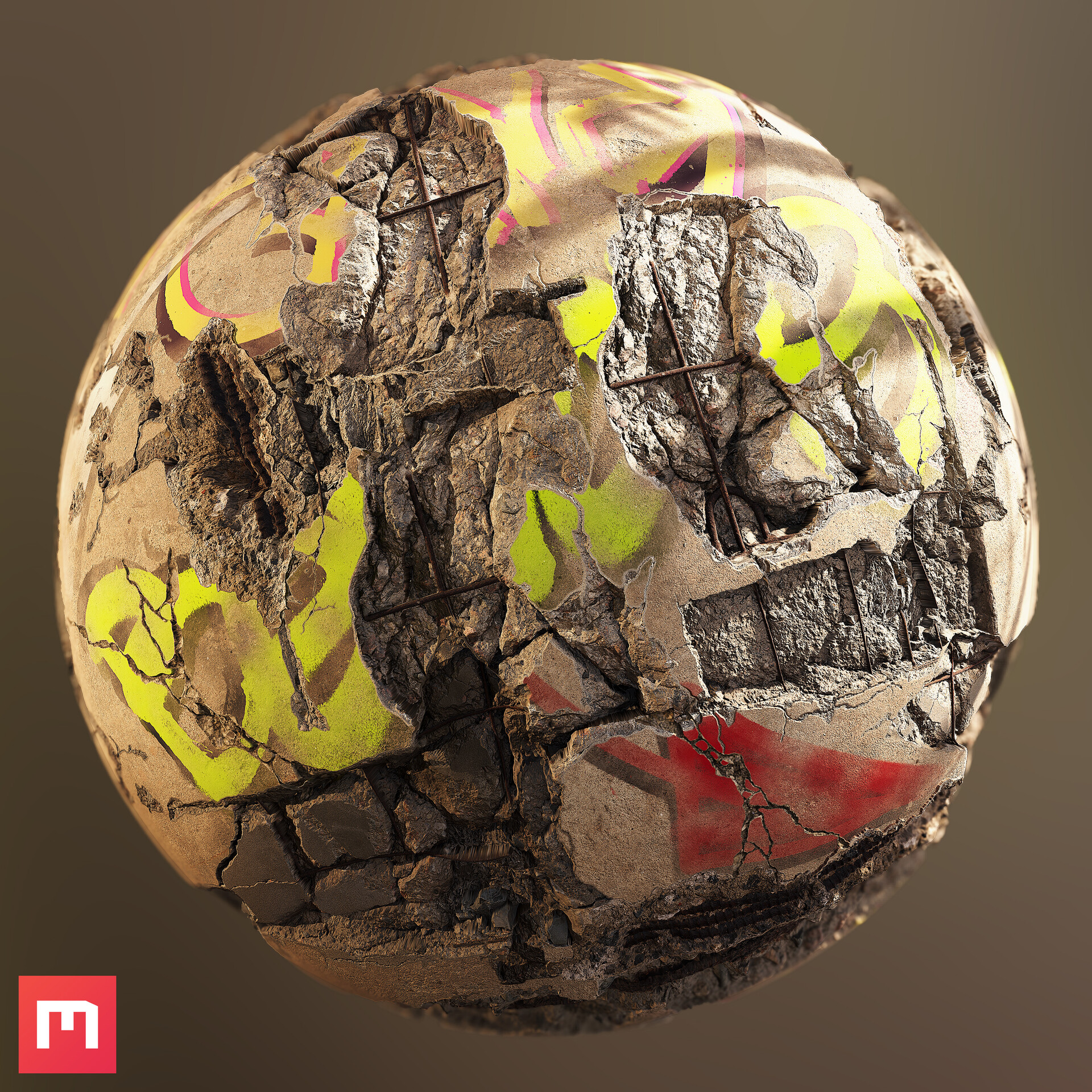 ArtStation - Damaged Graffiti Wall