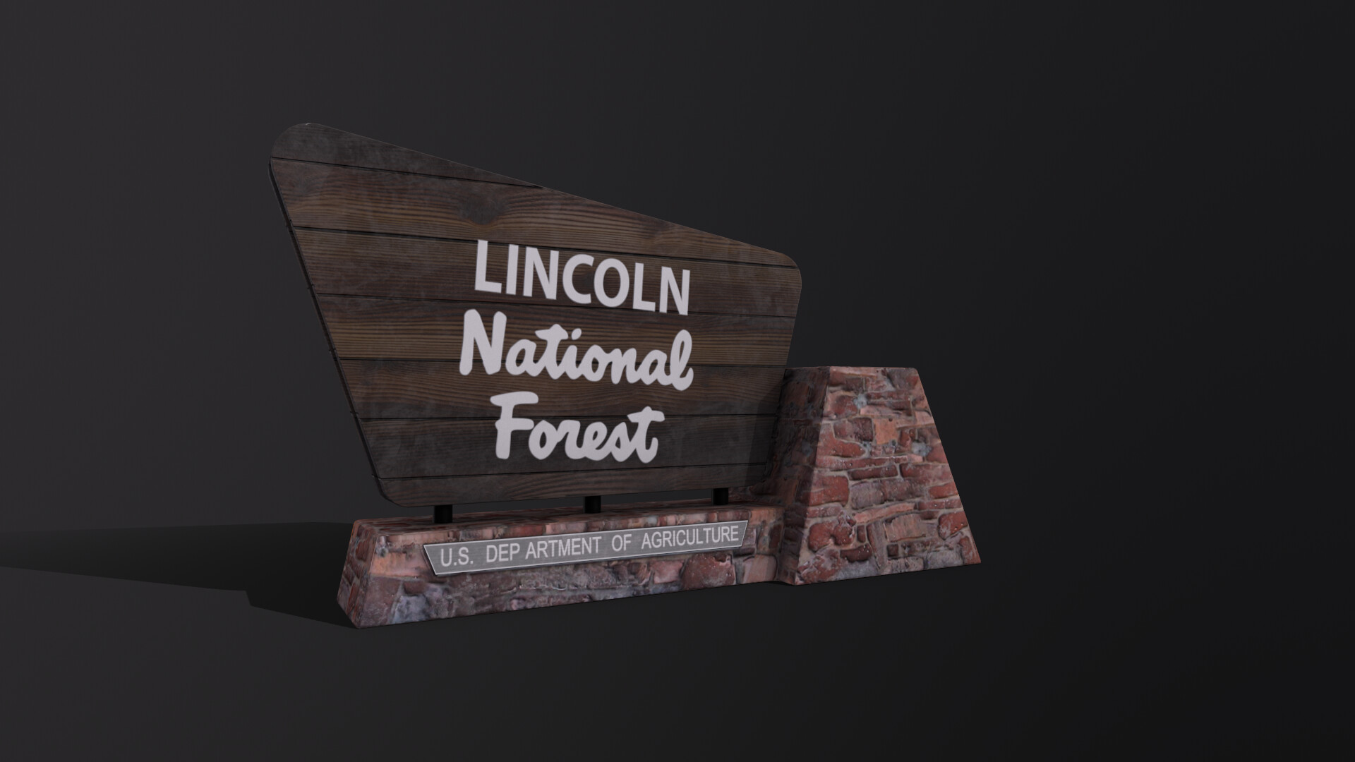 ArtStation - Lincoln National Forest Sign (Low Poly Game)