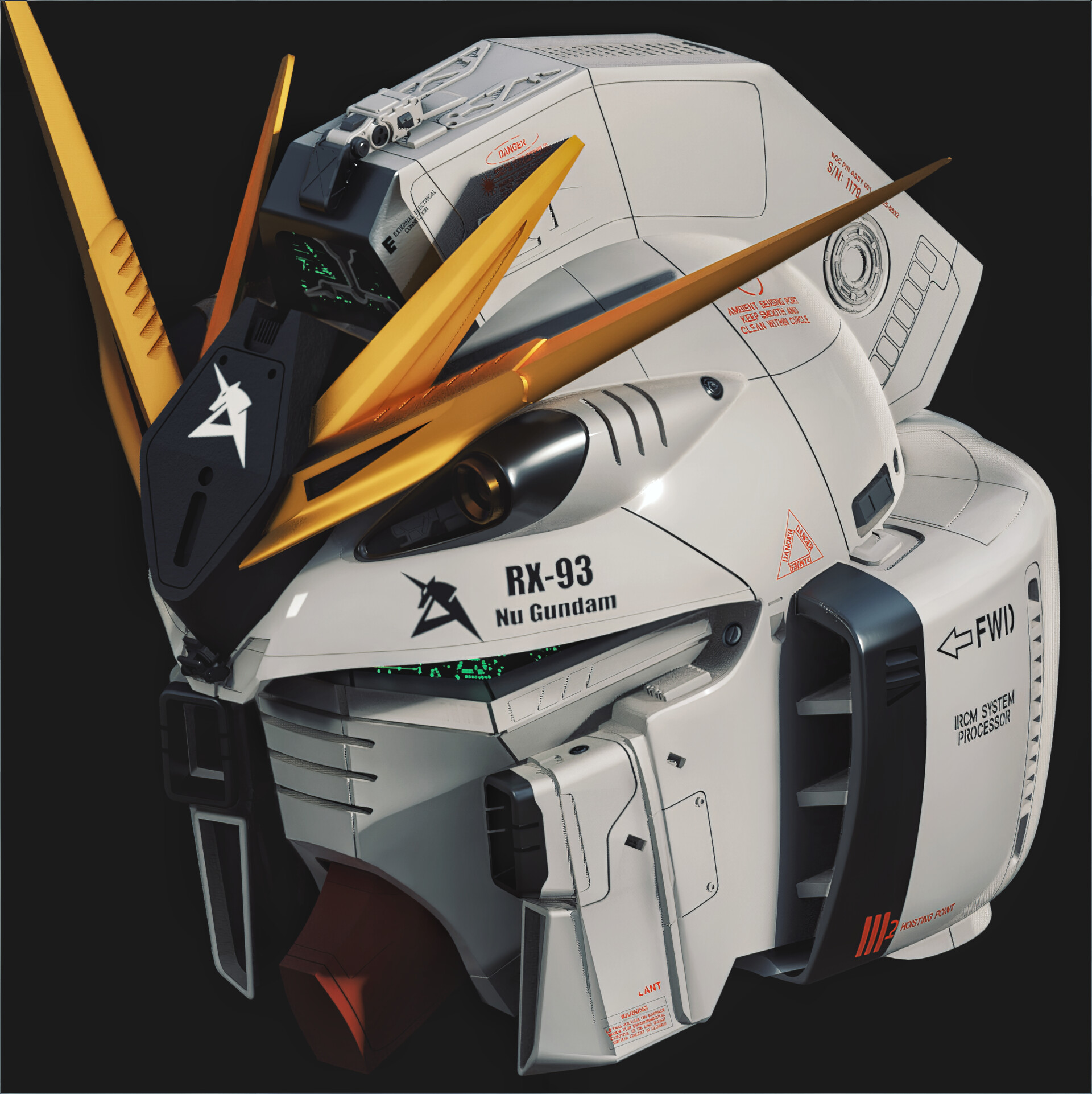 ArtStation - Gundam RX-93 (Nu-Gundam) 3D Head Model