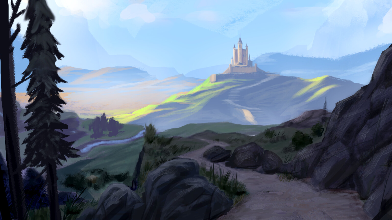 Nicholas DeMeire - Environment Concept - Castle in the Distance