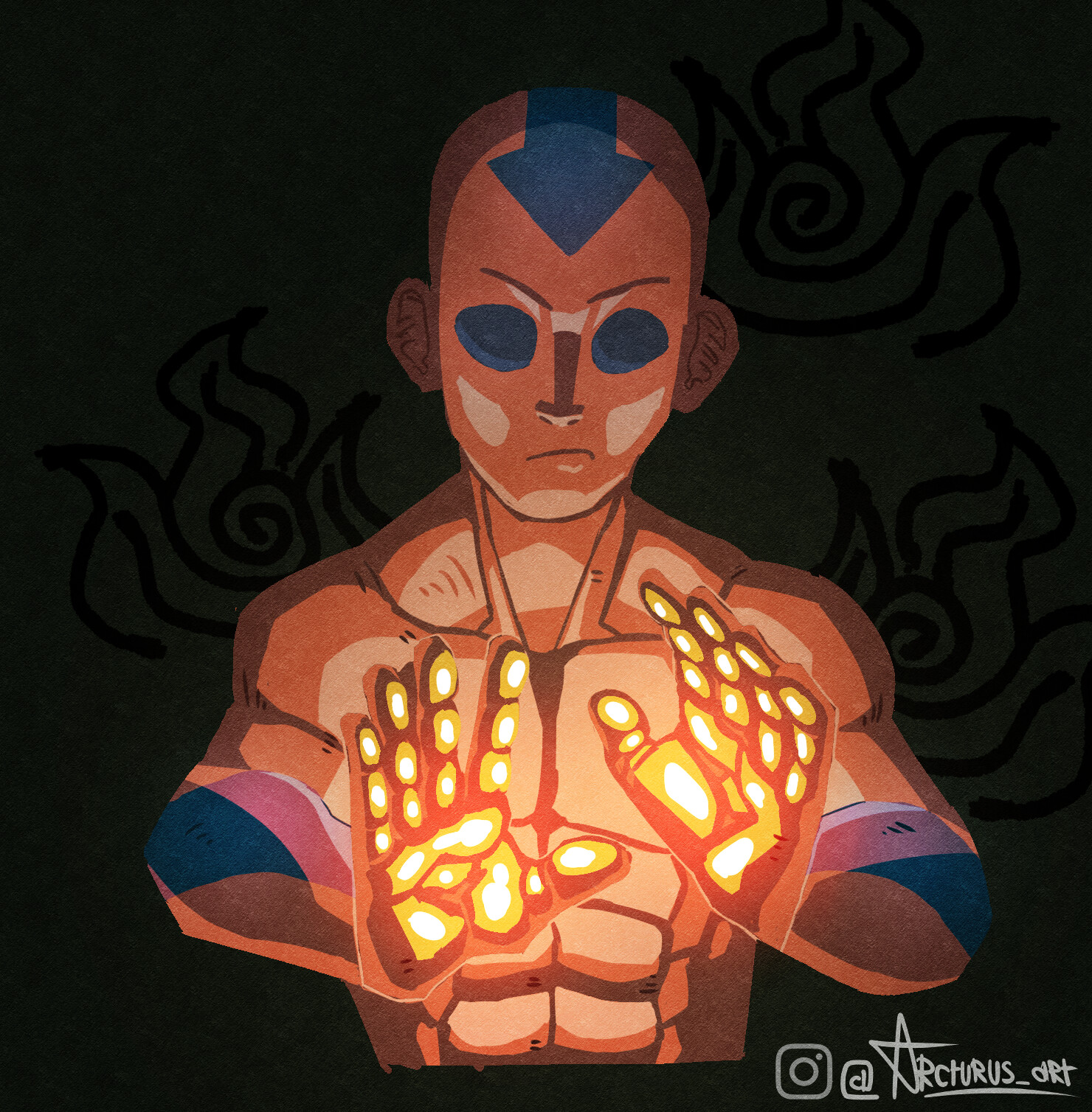 ArtStation - Avatar Aang fire bending