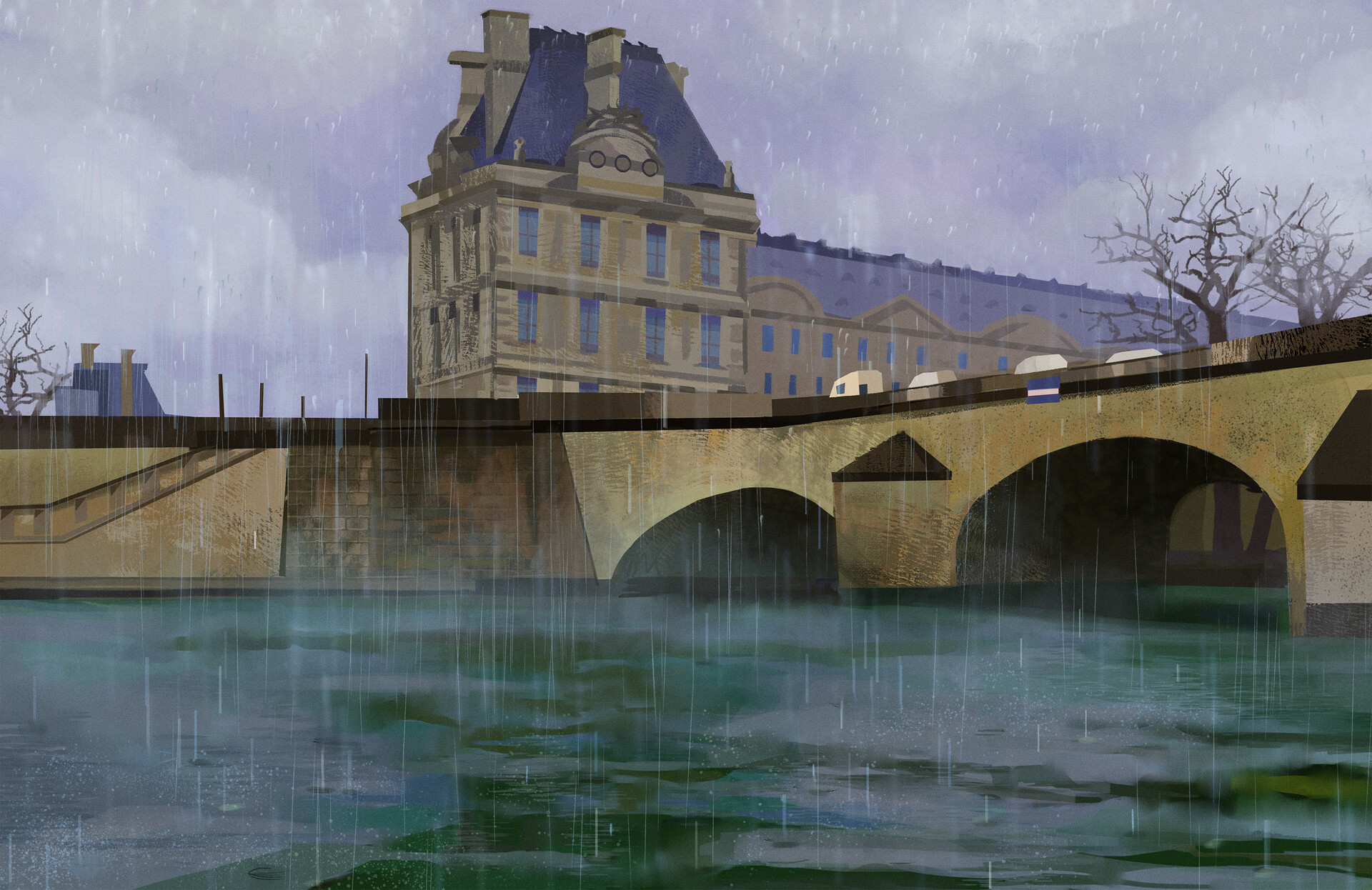 ArtStation - Raining in Paris