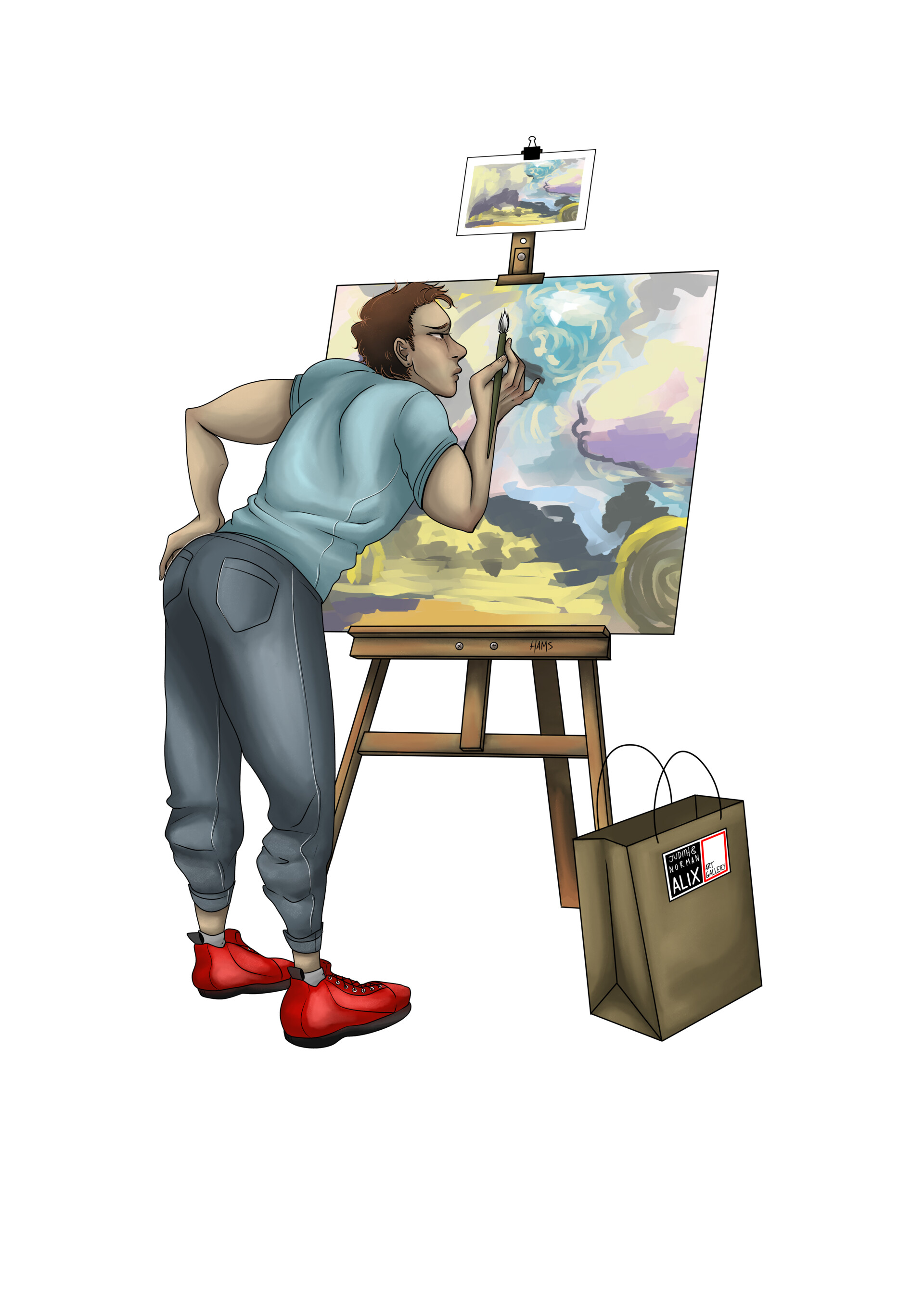 ArtStation - Man Painting (Commission)