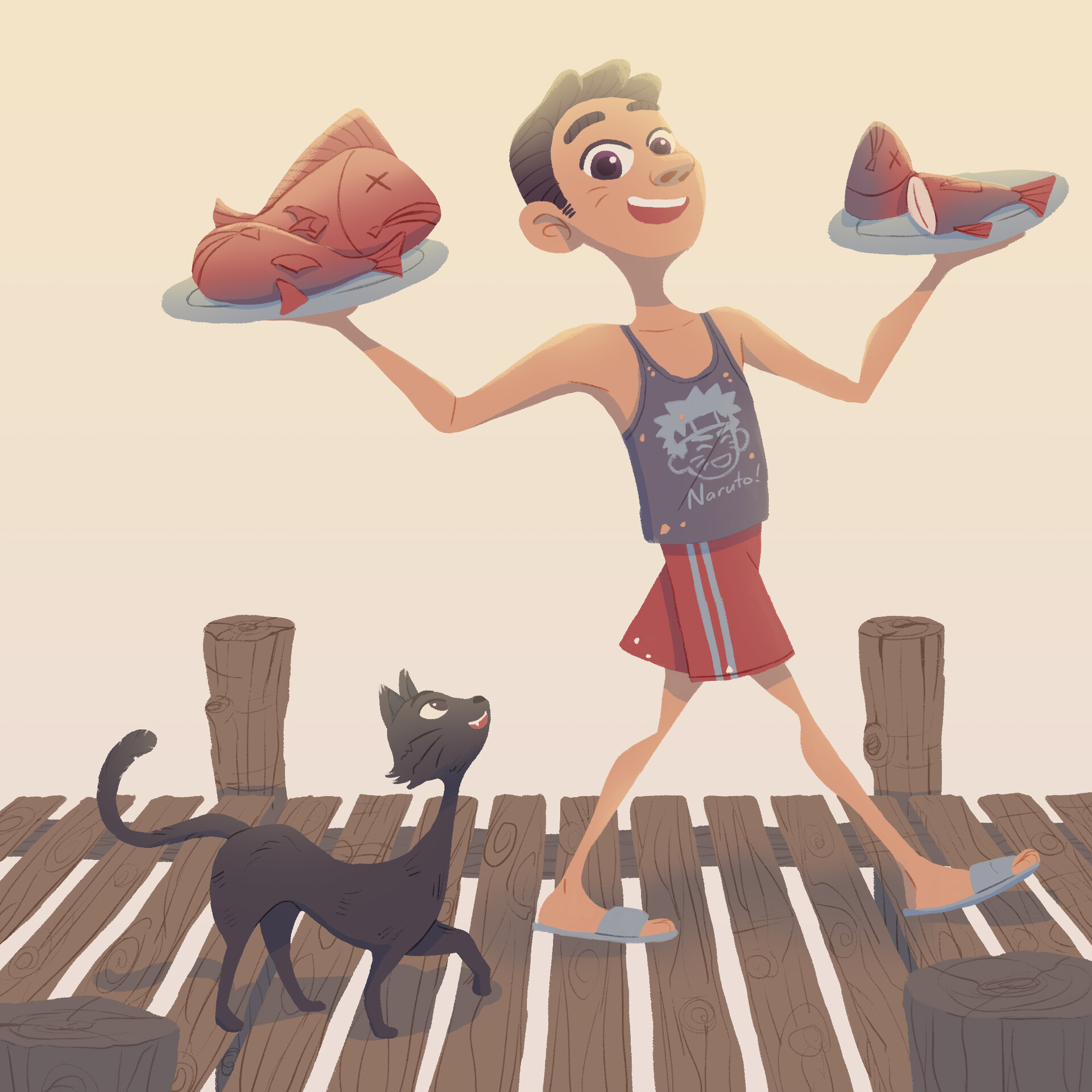 ArtStation - Young fish vendor