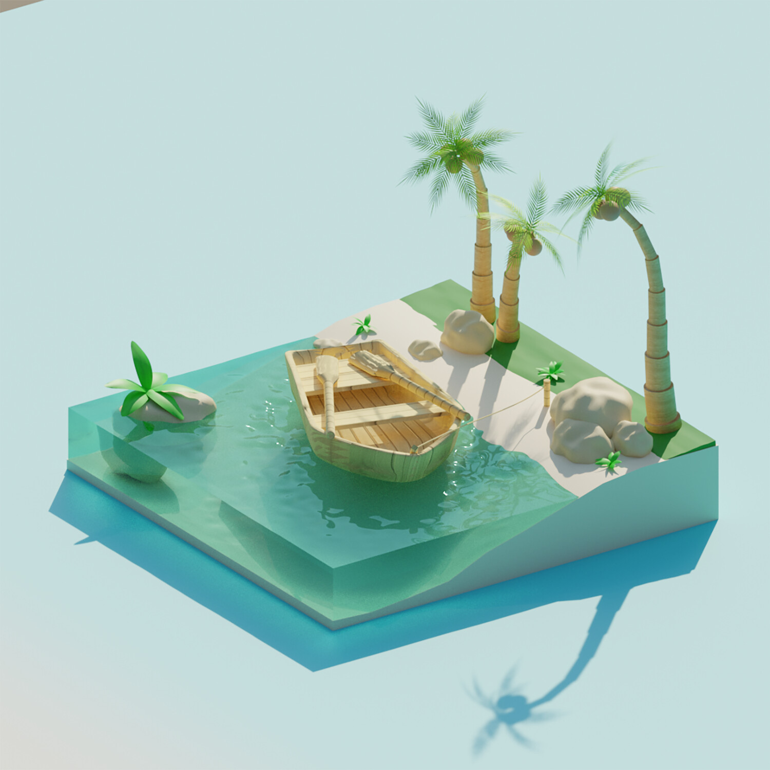ArtStation - Tropical beach scene