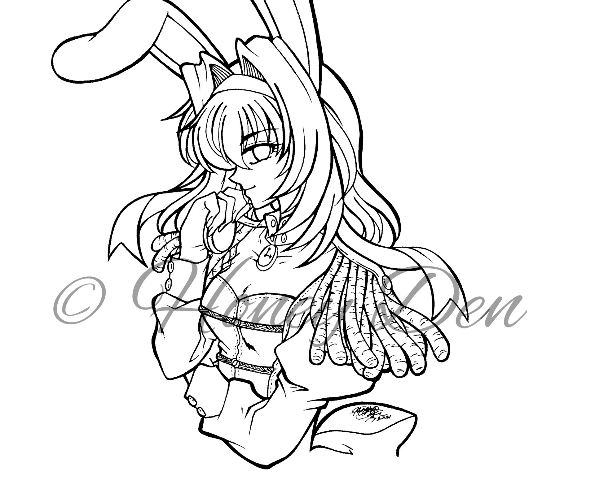 cute anime bunny girl coloring pages