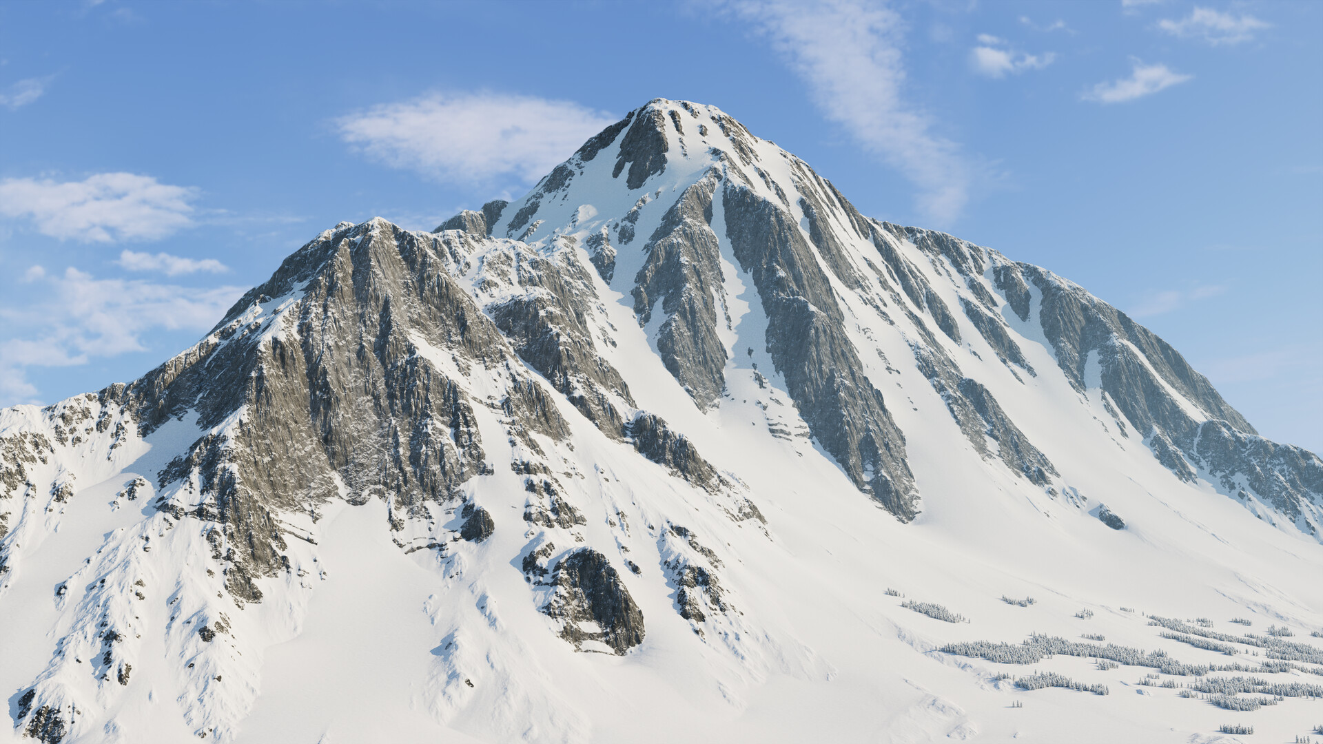 ArtStation - Snowy Peak 3D Render