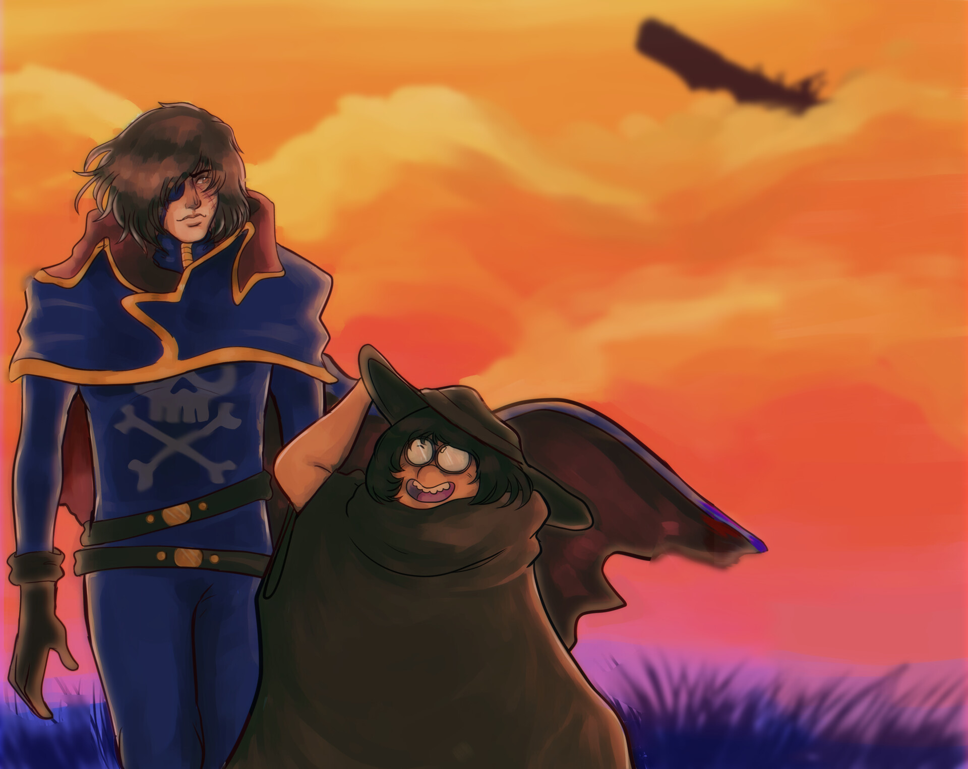 ArtStation - tochiro and harlock; sunset stroll