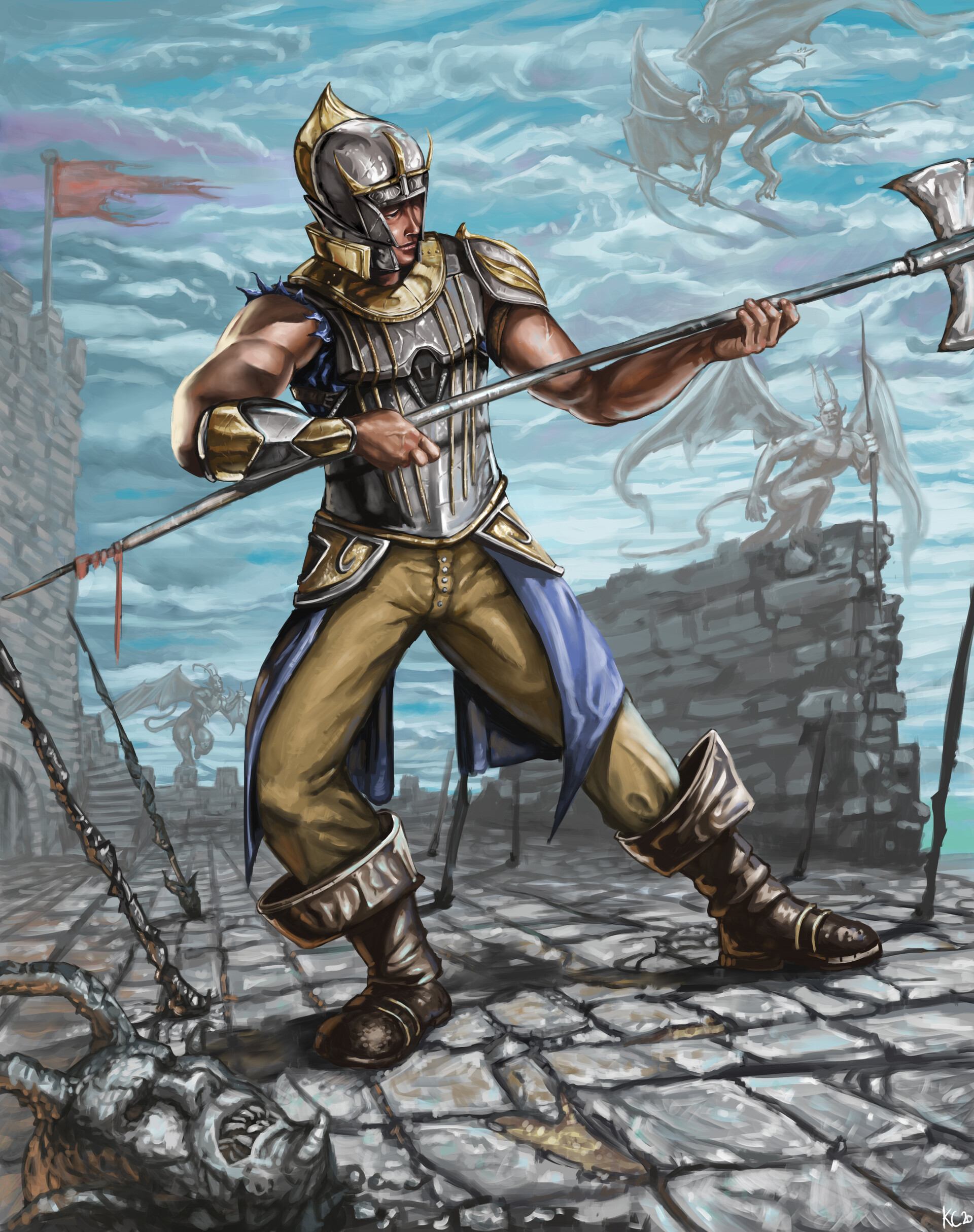 ArtStation - Warrior with a Halberd