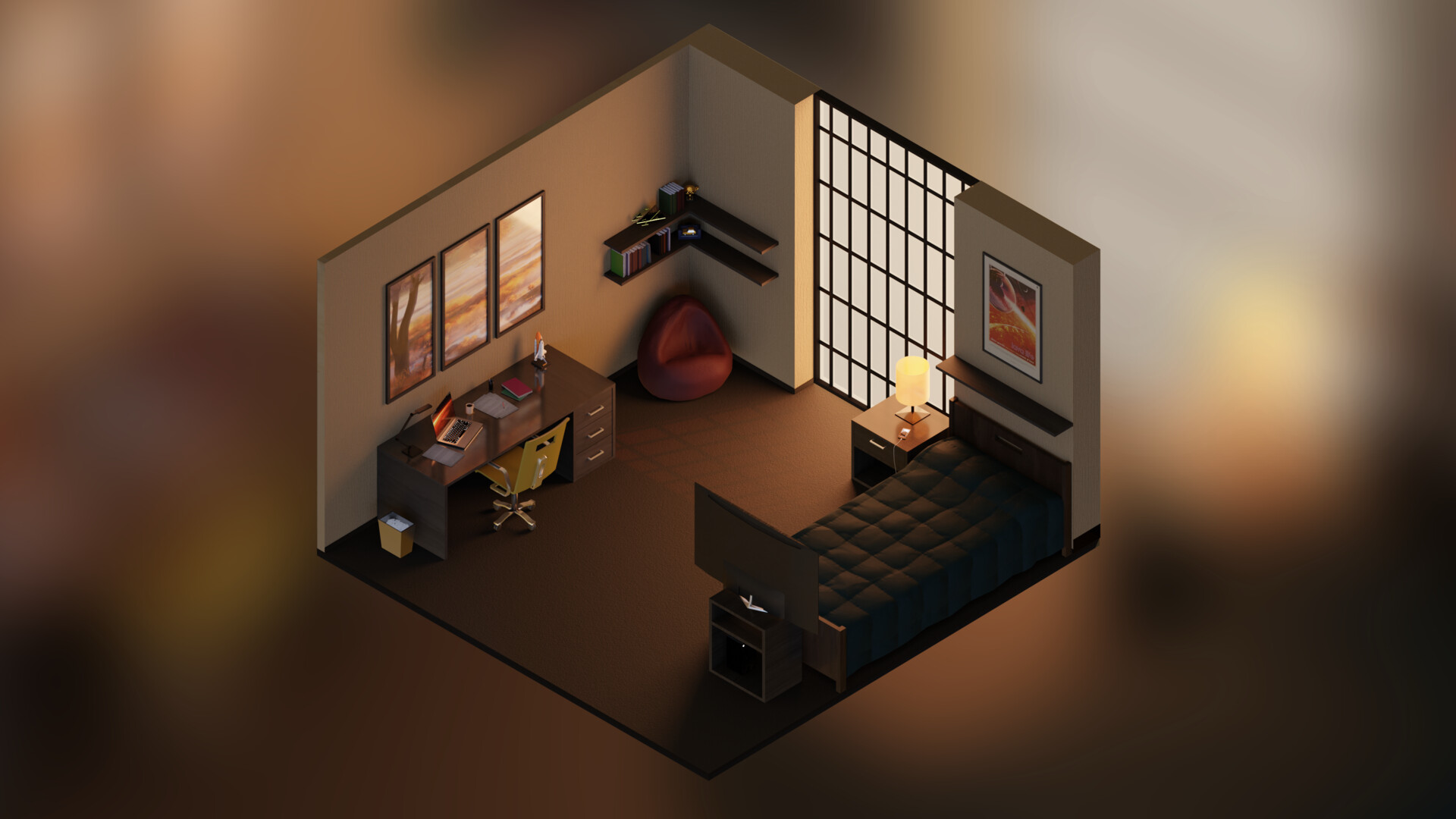 ArtStation - Warm Bedroom