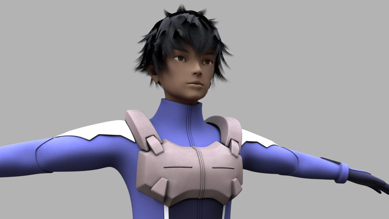 ArtStation - Character Modelling: Setsuna F Seiei (Soran Ibrahim)_Gundam 00
