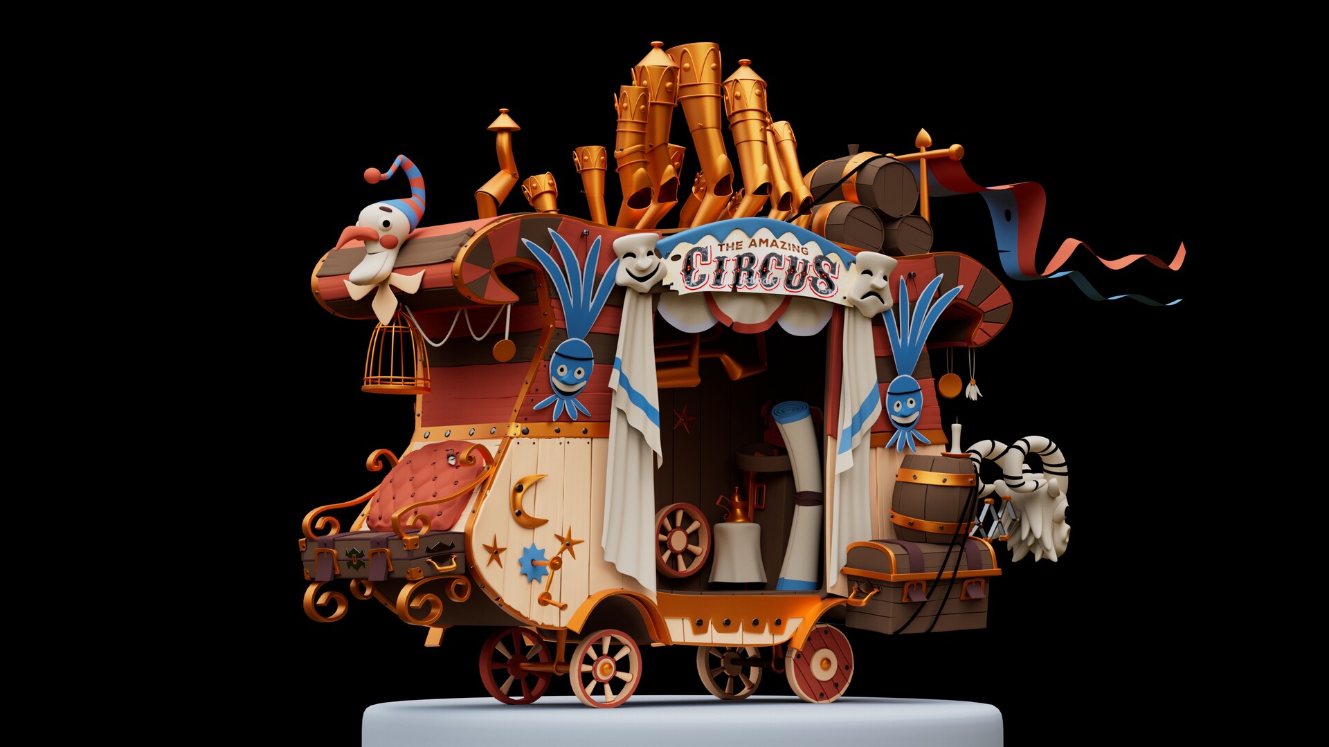 ArtStation - Traveling show wagon