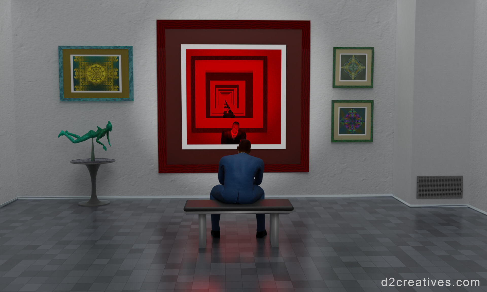 ArtStation - Infinite mirror in an art gallery