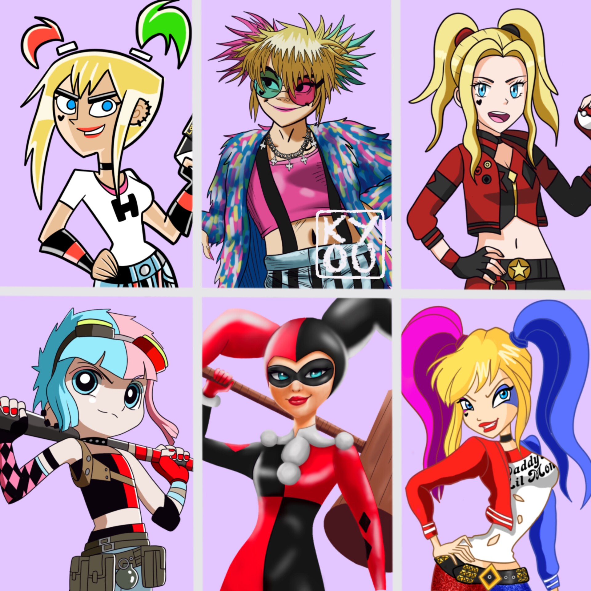 ArtStation - Harley Quinn in different styles
