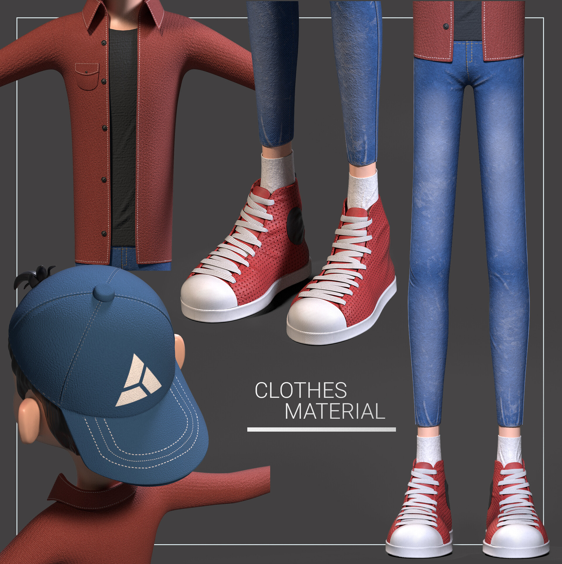 ArtStation - Clothes material practice