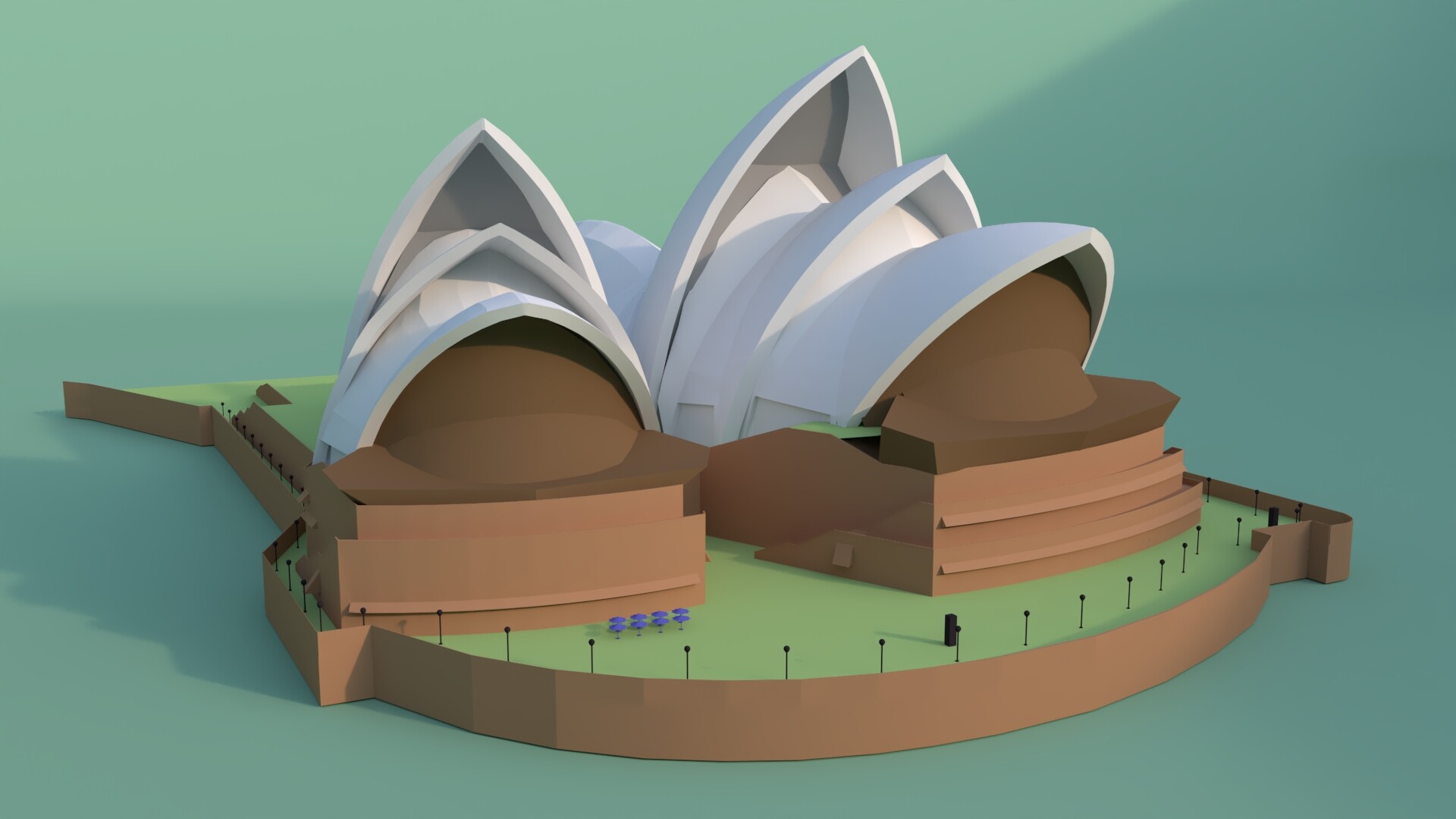 ArtStation - Low Poly 1:1 Sydney Opera House