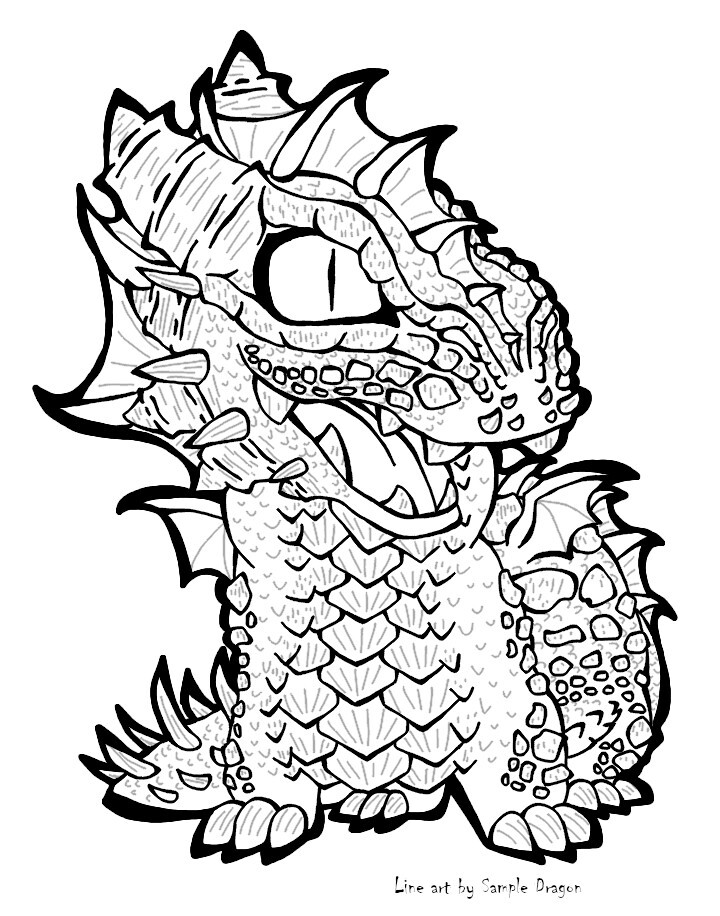 coloring pages water dragon