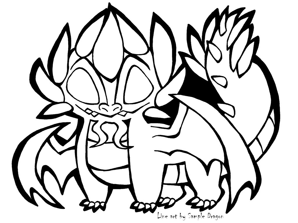 dragon with wings coloring page
