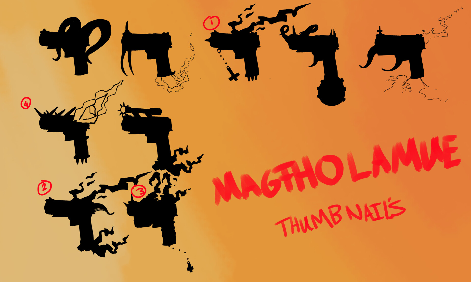 ArtStation - Demon Gun Thumbnails