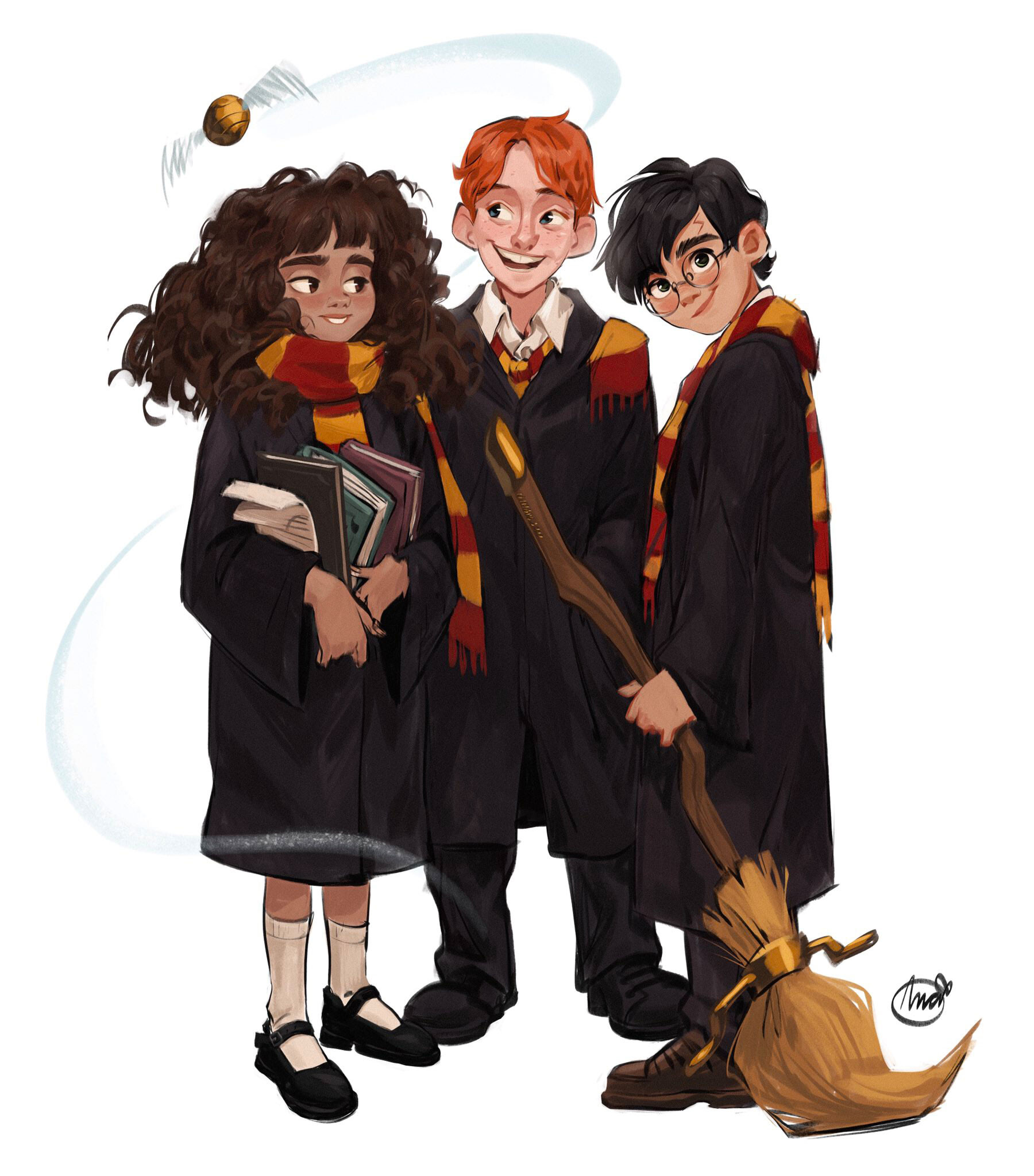 how to draw harry potter ron weasley and hermione granger