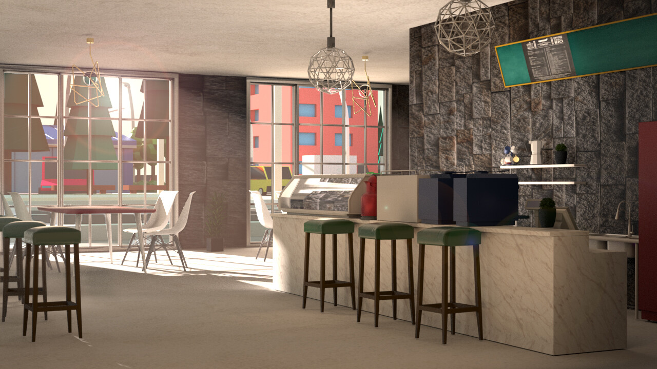 ArtStation - Cafe 3D room