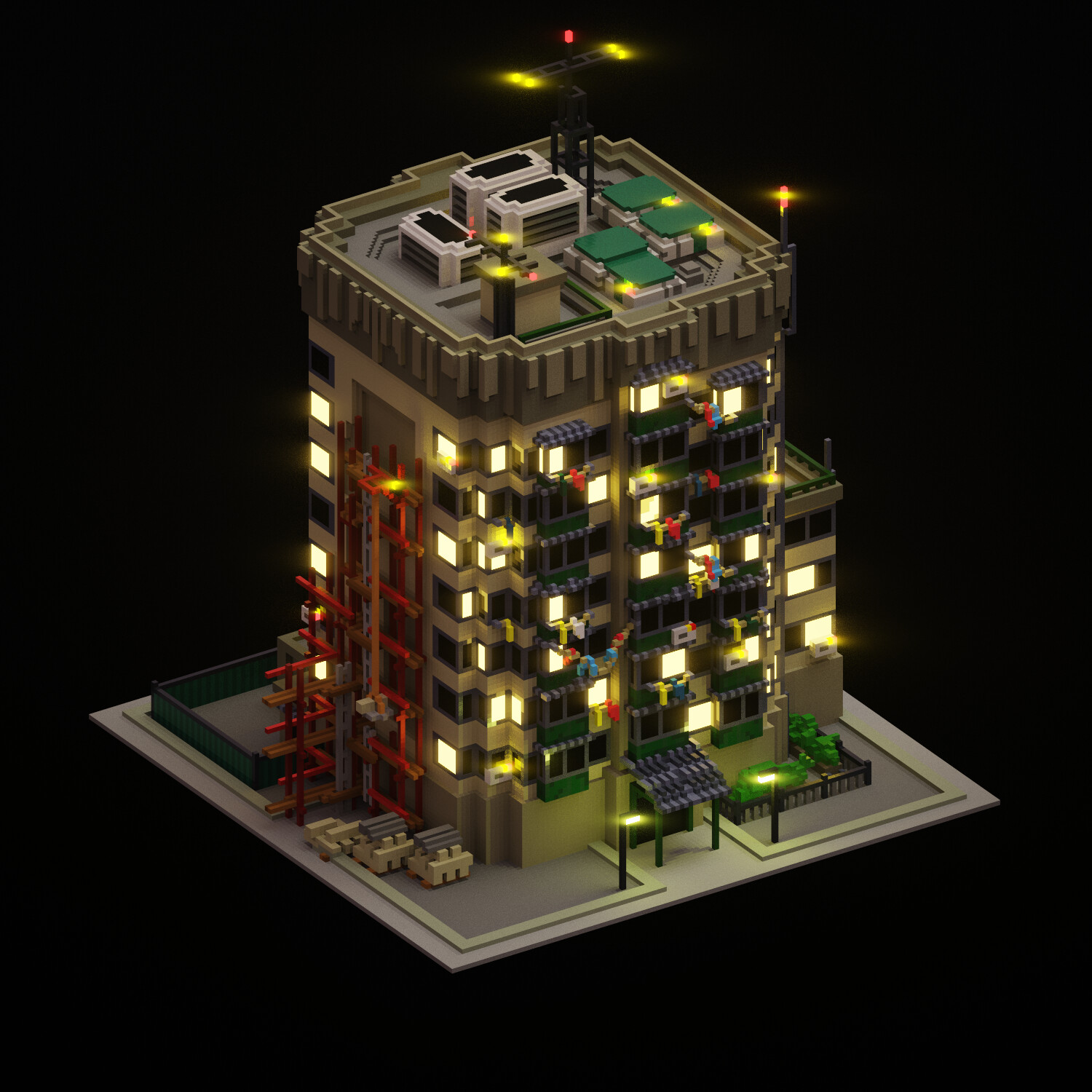 ArtStation - Voxel Block of Flats