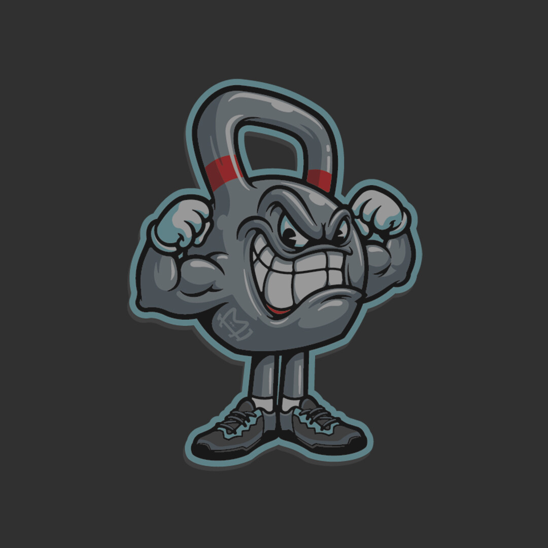 cartoon kettlebell