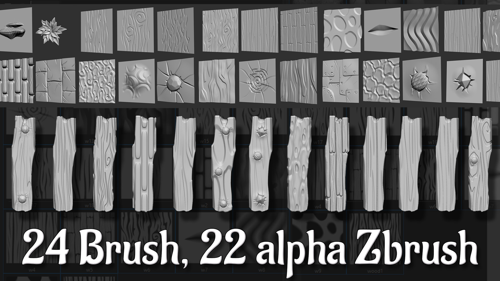 ArtStation - 24 ZBP Brush, 22 alpha Zbrush