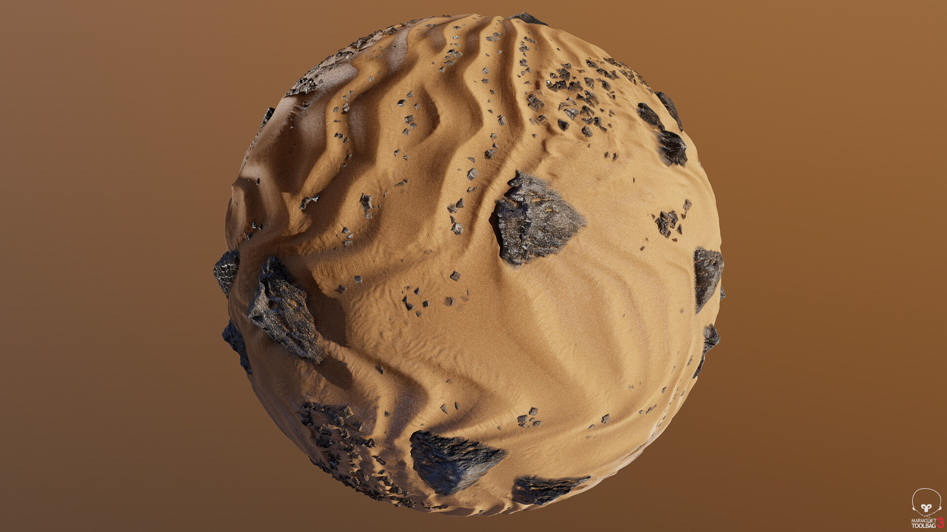 ArtStation - Desert sand with dark rocks