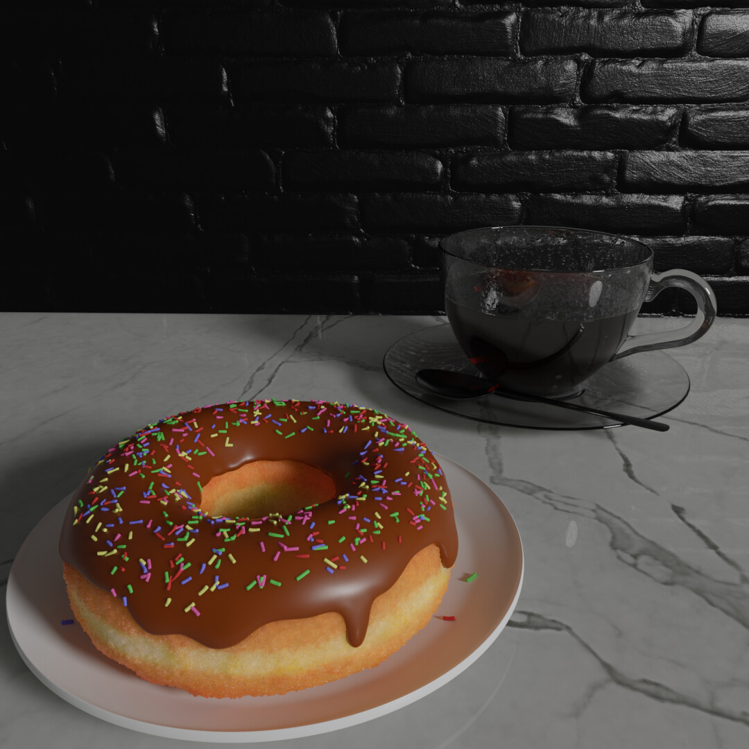 ArtStation - Donut with coffee