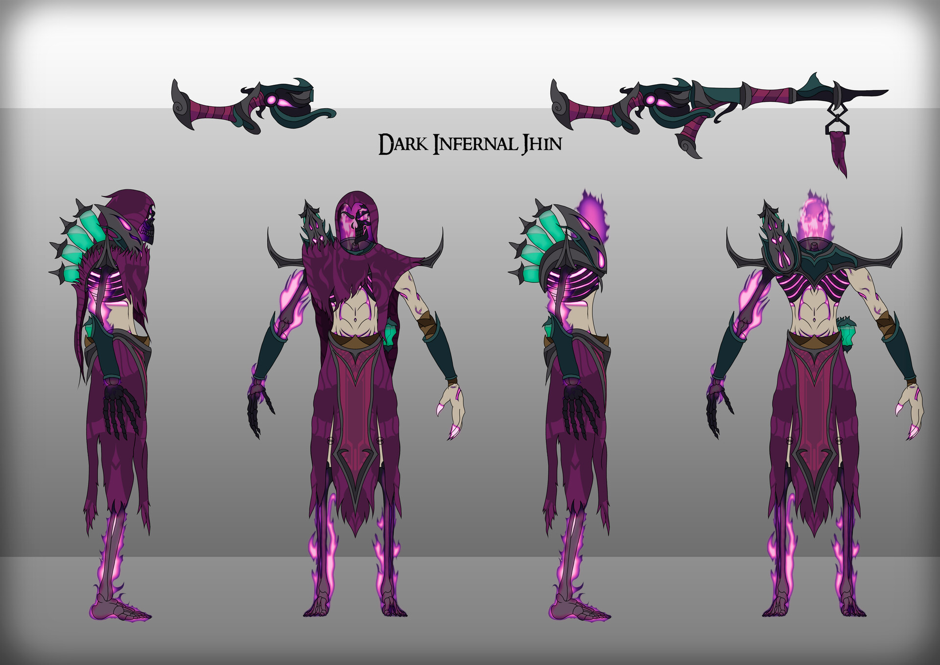 ArtStation - Dark Infernal Jhin (Skin Concept)