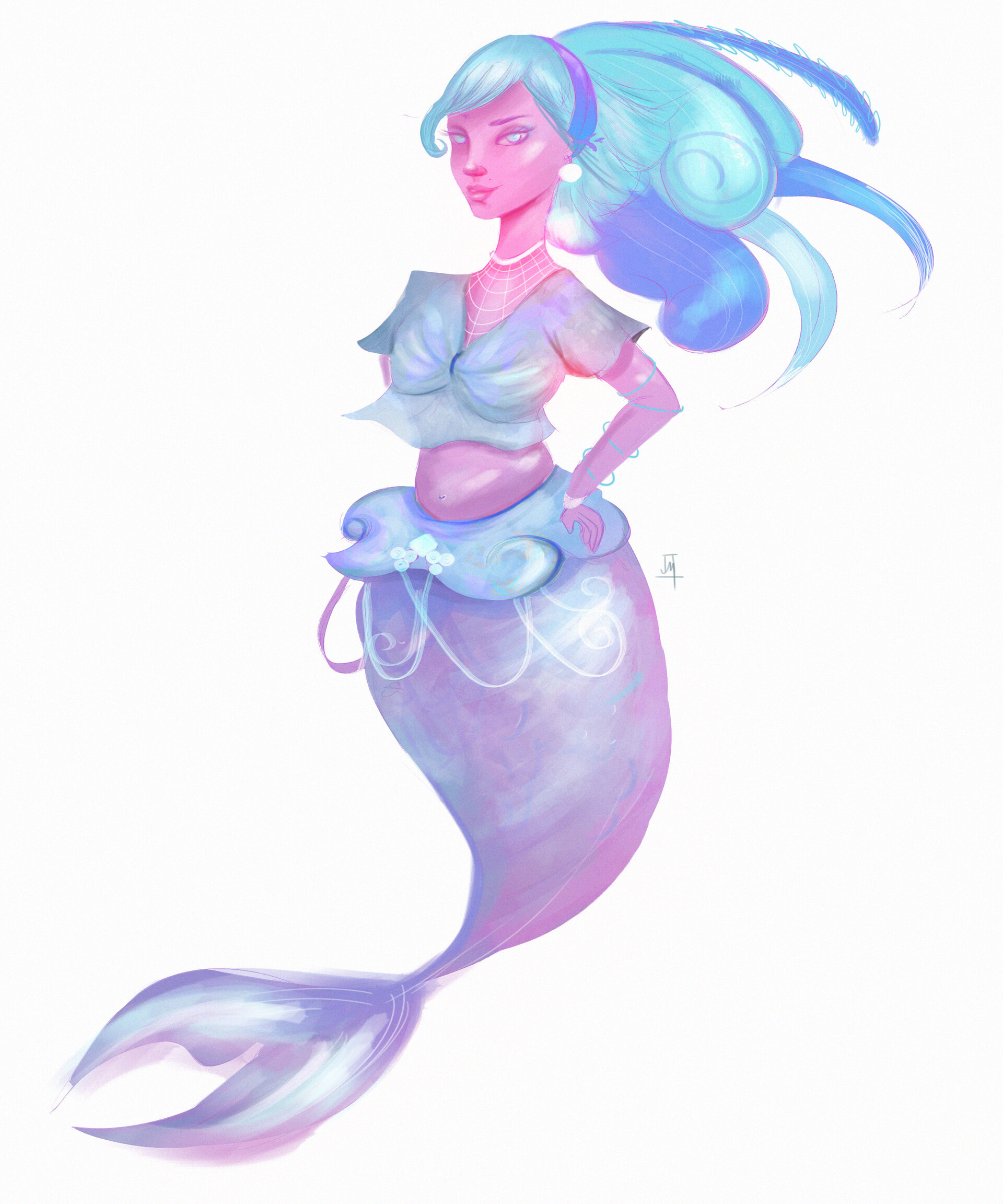 ArtStation - Pink Mermaid