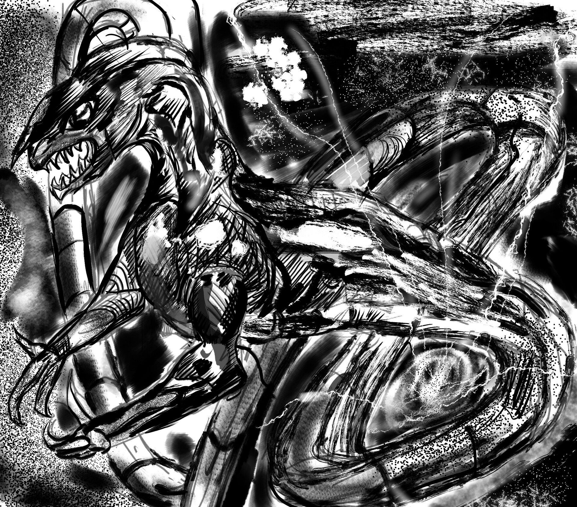 ArtStation - ink dragon