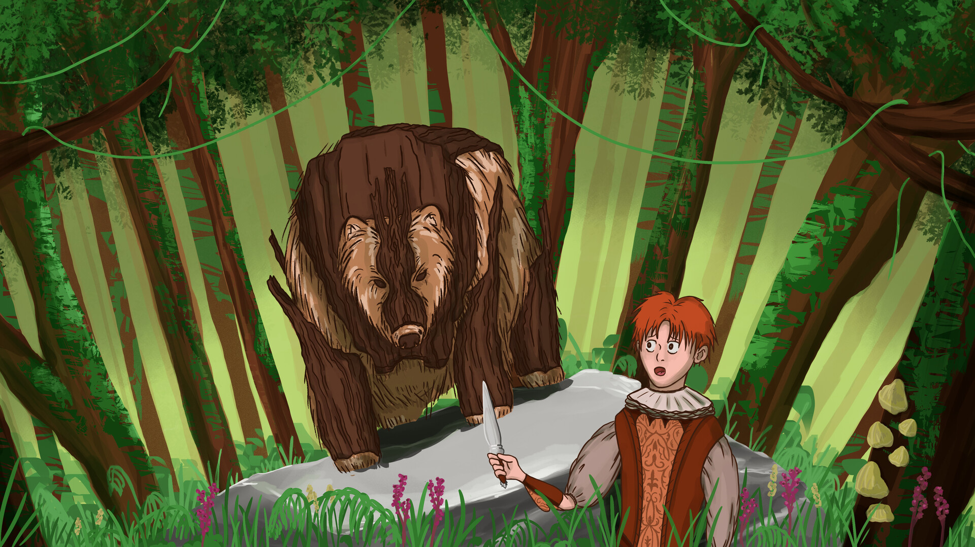 Charlie Ellis - Attack of the Bear Final Art Piece 1/4